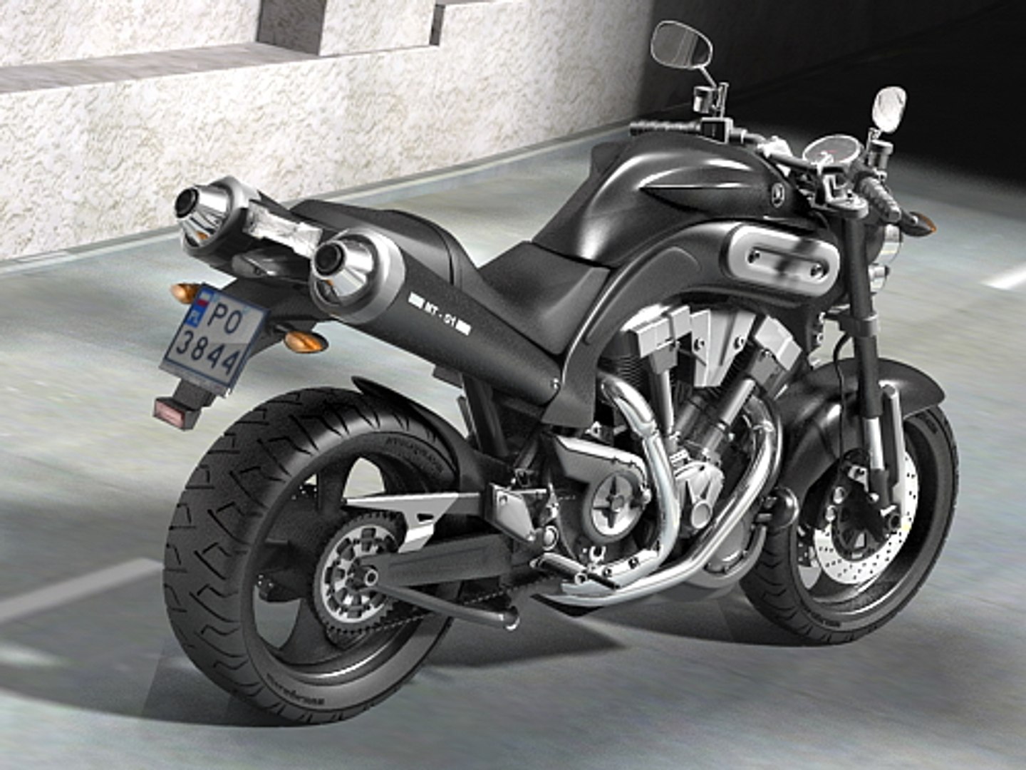 Yamaha Mt-01 Sport 3d Model