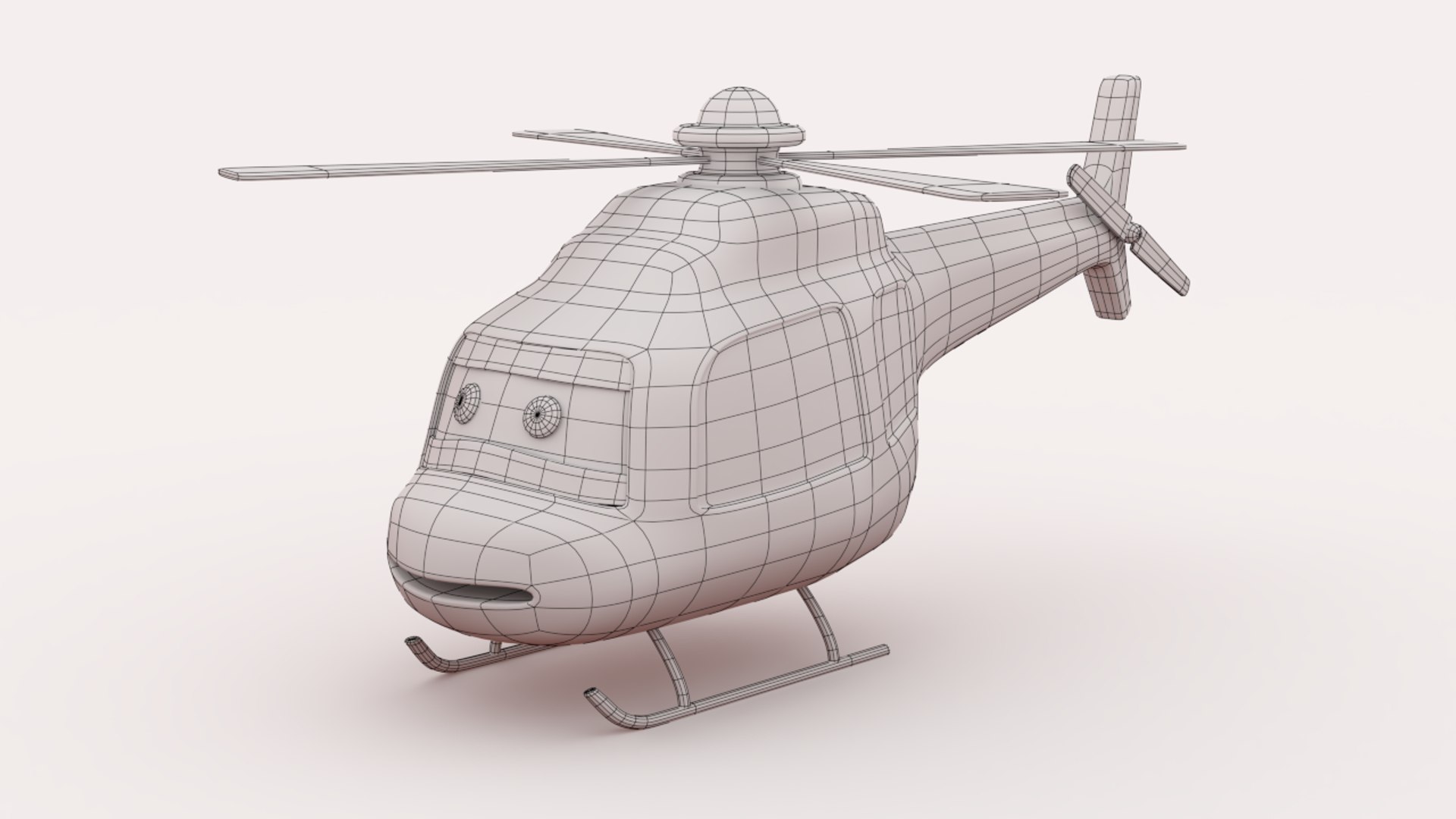 3D Model Cute Cartoon Toy Helicopter - TurboSquid 1500072
