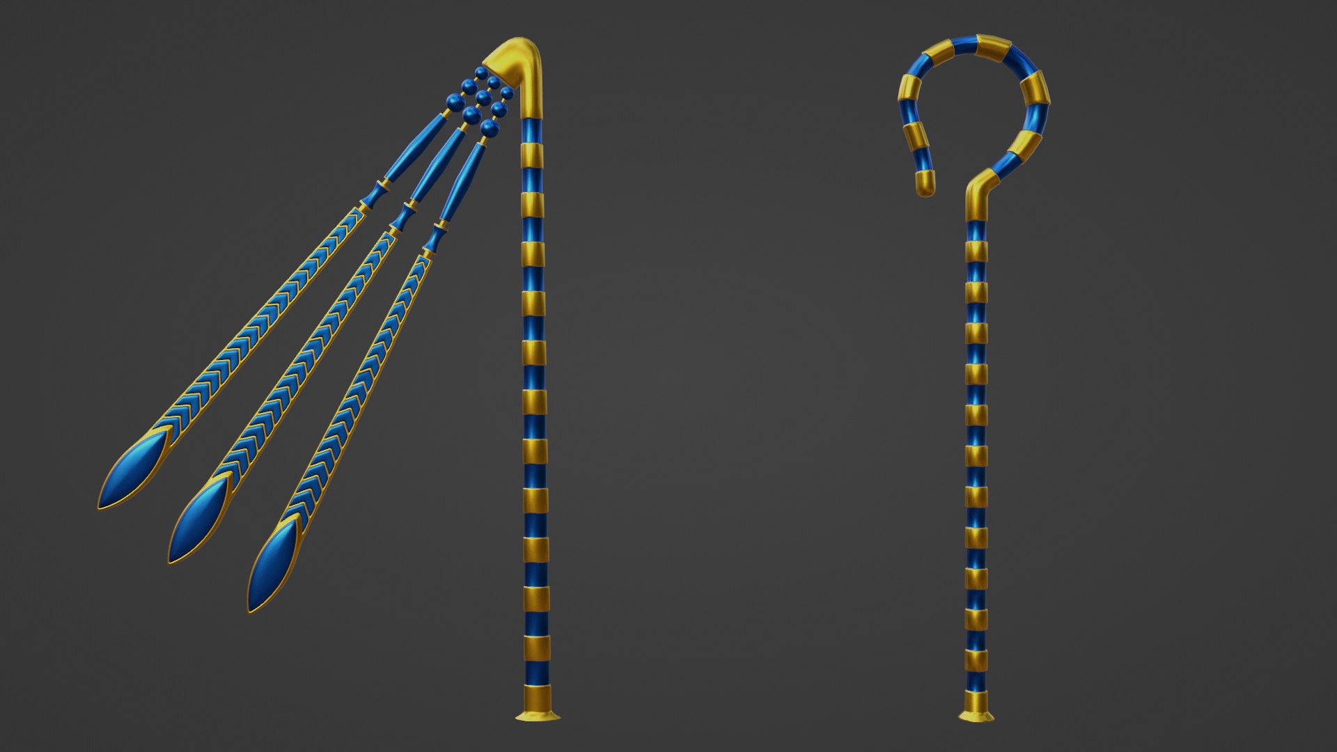 Egyptian Crook And Flail 3D - TurboSquid 1855356