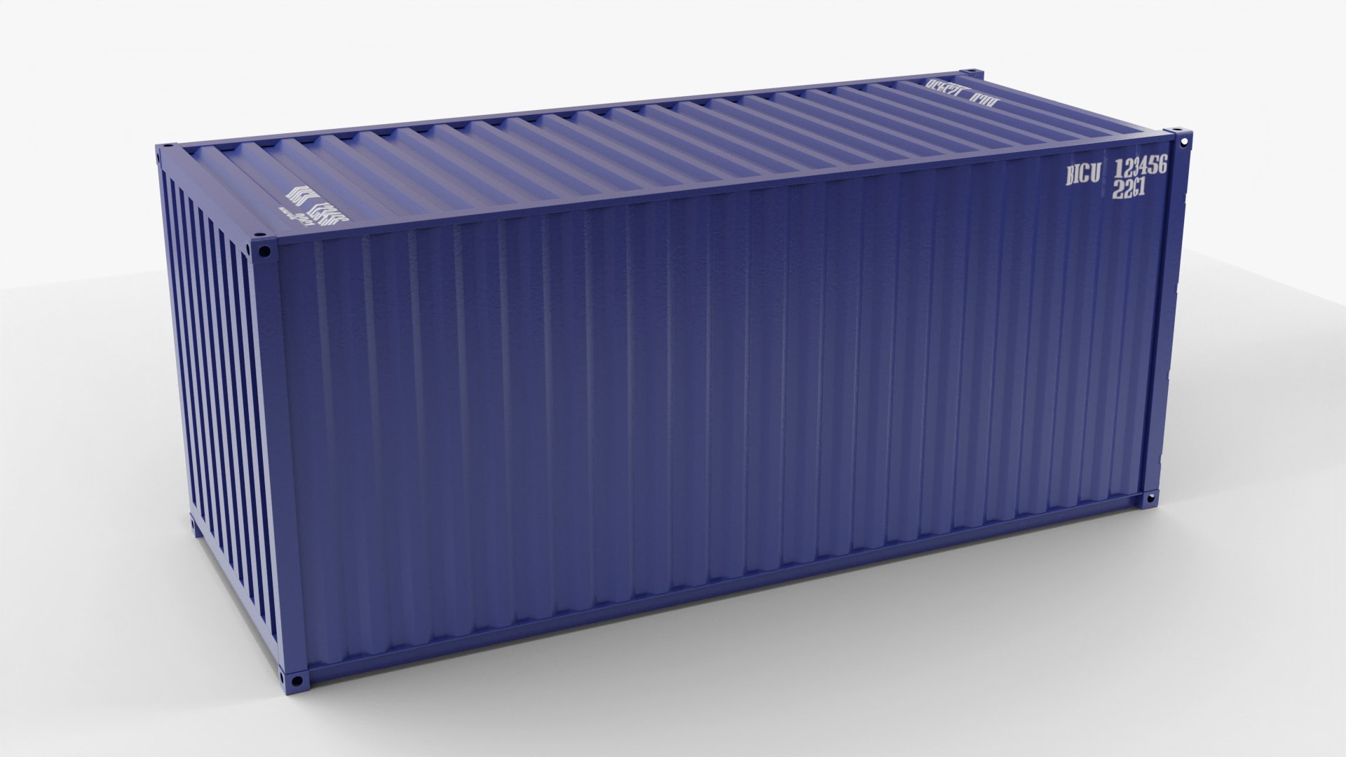 20Ft Cargo Container - Blue - Clean Model - TurboSquid 1933887