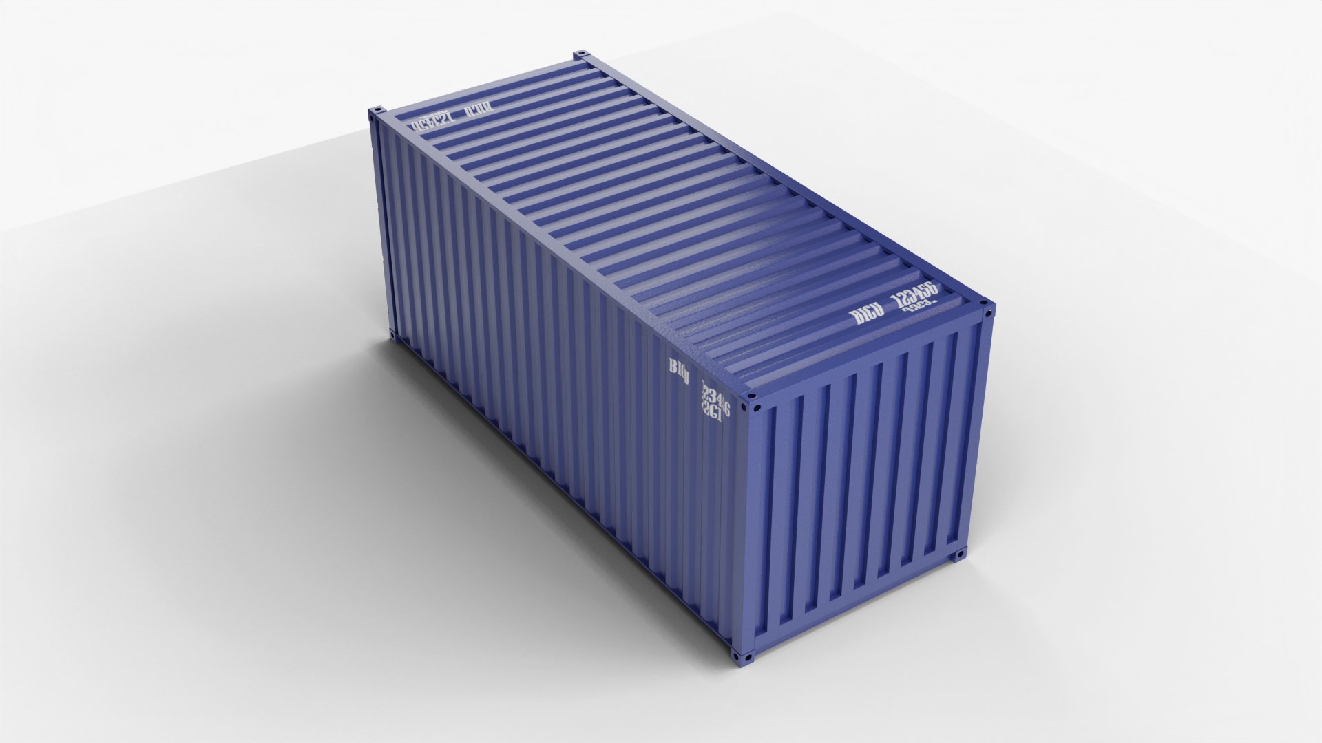 20Ft Cargo Container - Blue - Clean Model - TurboSquid 1933887