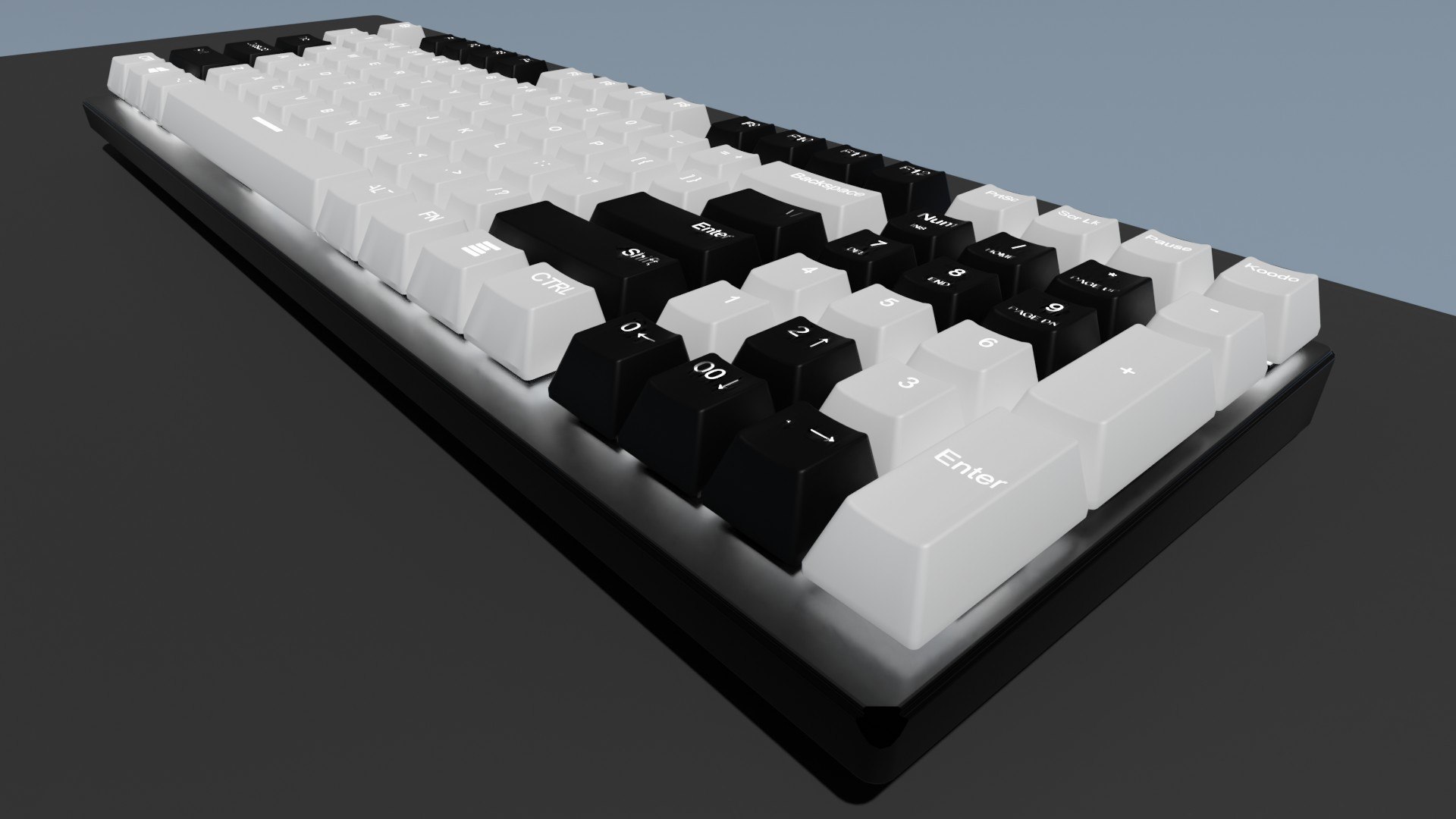 3D 96 Key Layout Mechanical Keyboard - TurboSquid 1742430