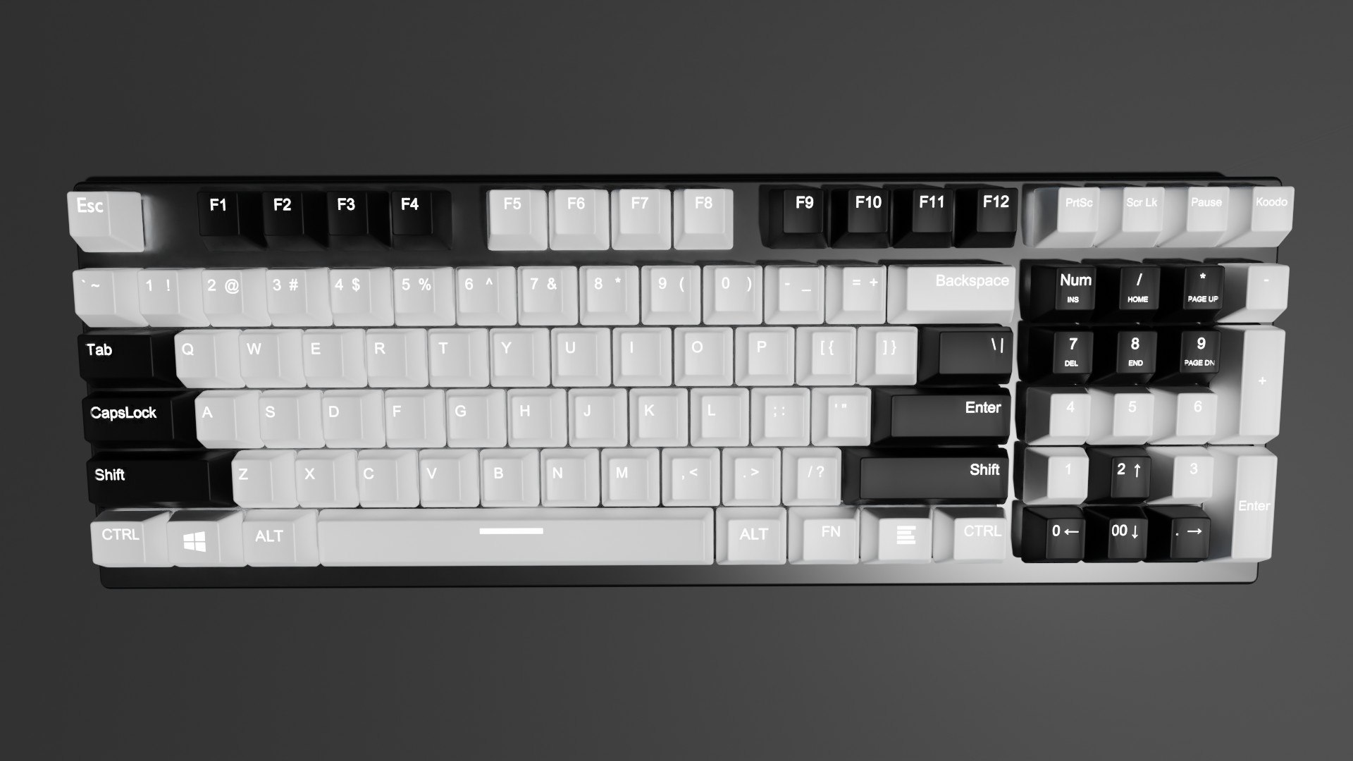 3D 96 Key Layout Mechanical Keyboard - TurboSquid 1742430