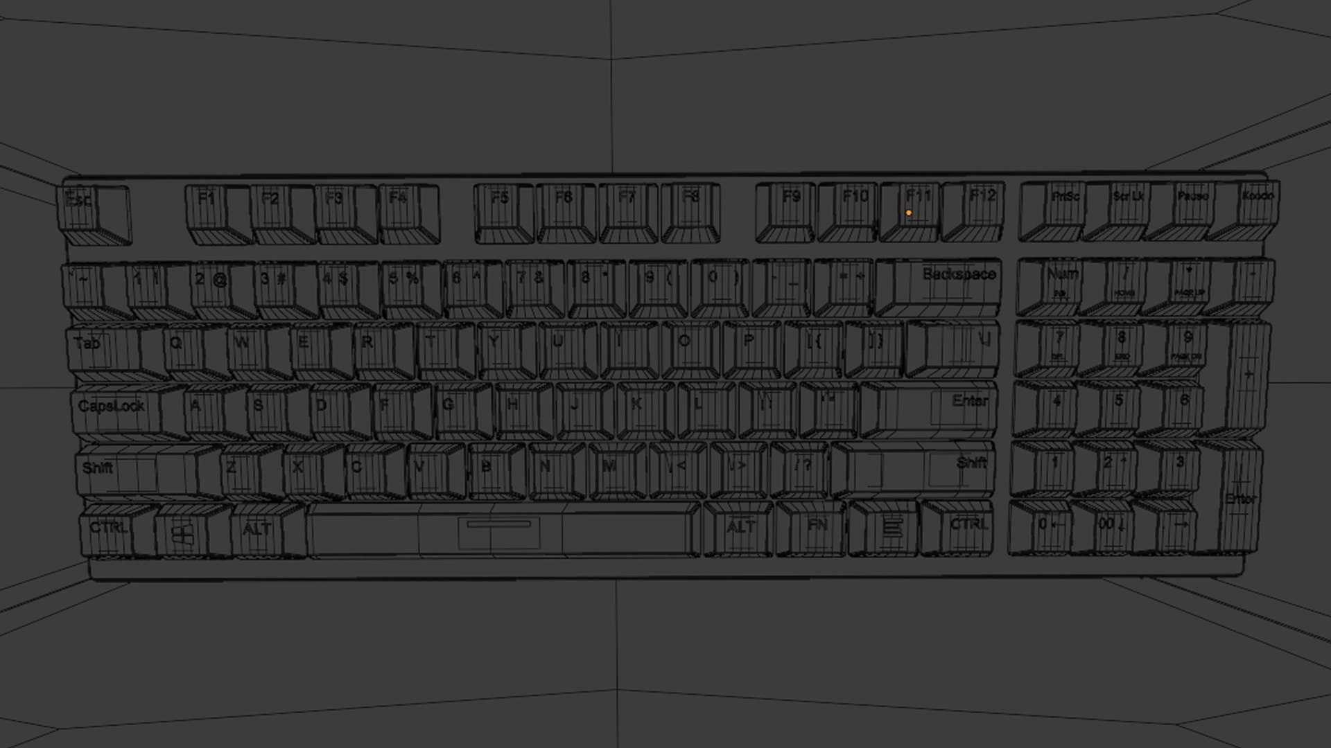 3D 96 Key Layout Mechanical Keyboard - TurboSquid 1742430