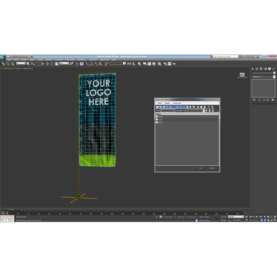 Banner Stand 5 Generic 3d 3ds