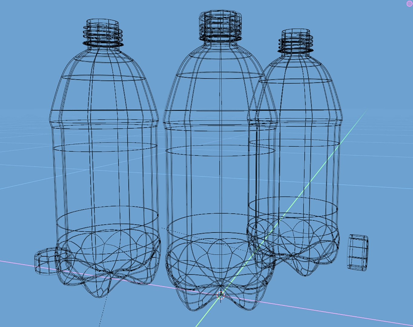 3D Bottles Plastic Model - TurboSquid 1790375