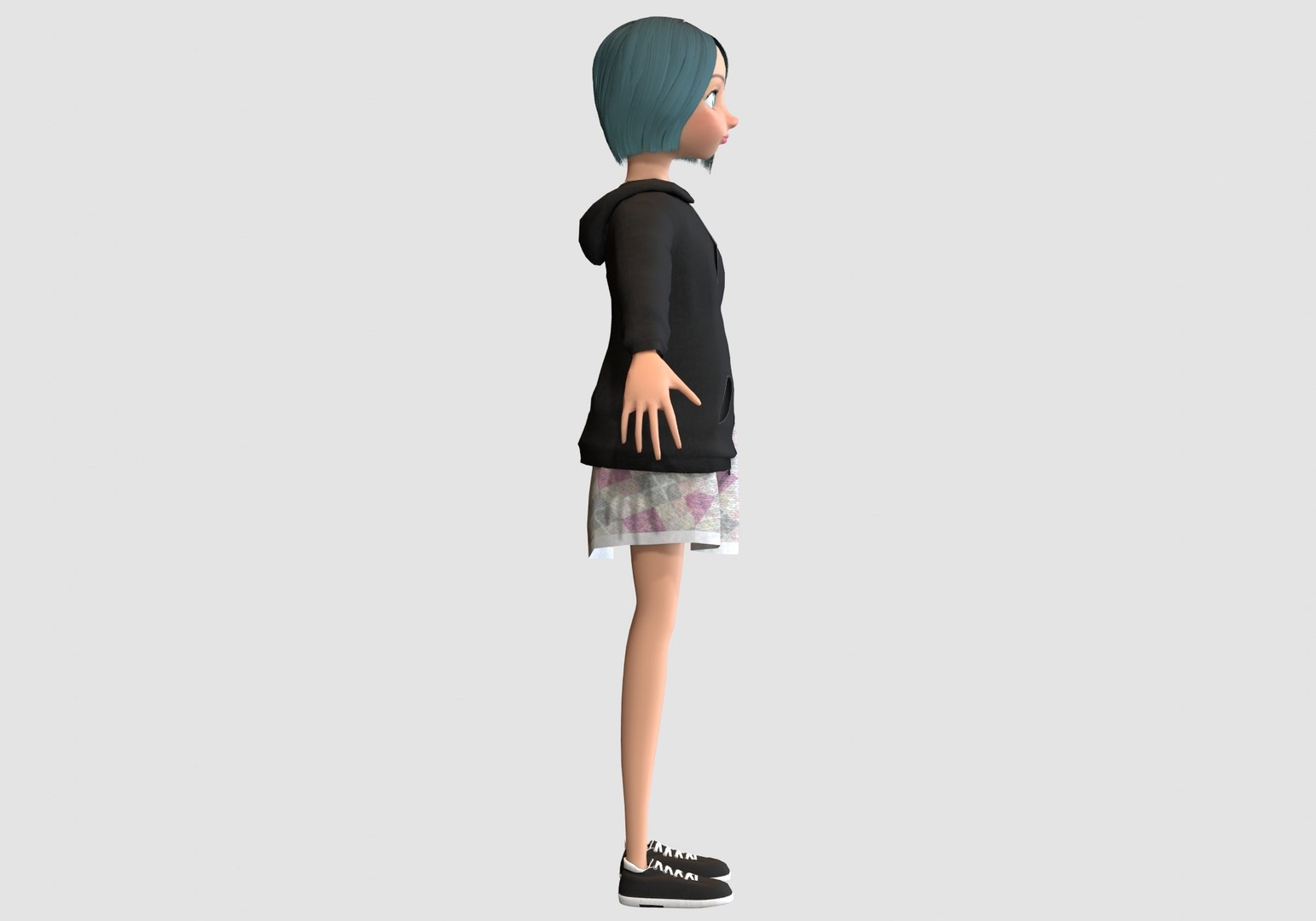 Cartoon Female Teenager 3D Model - TurboSquid 1907780