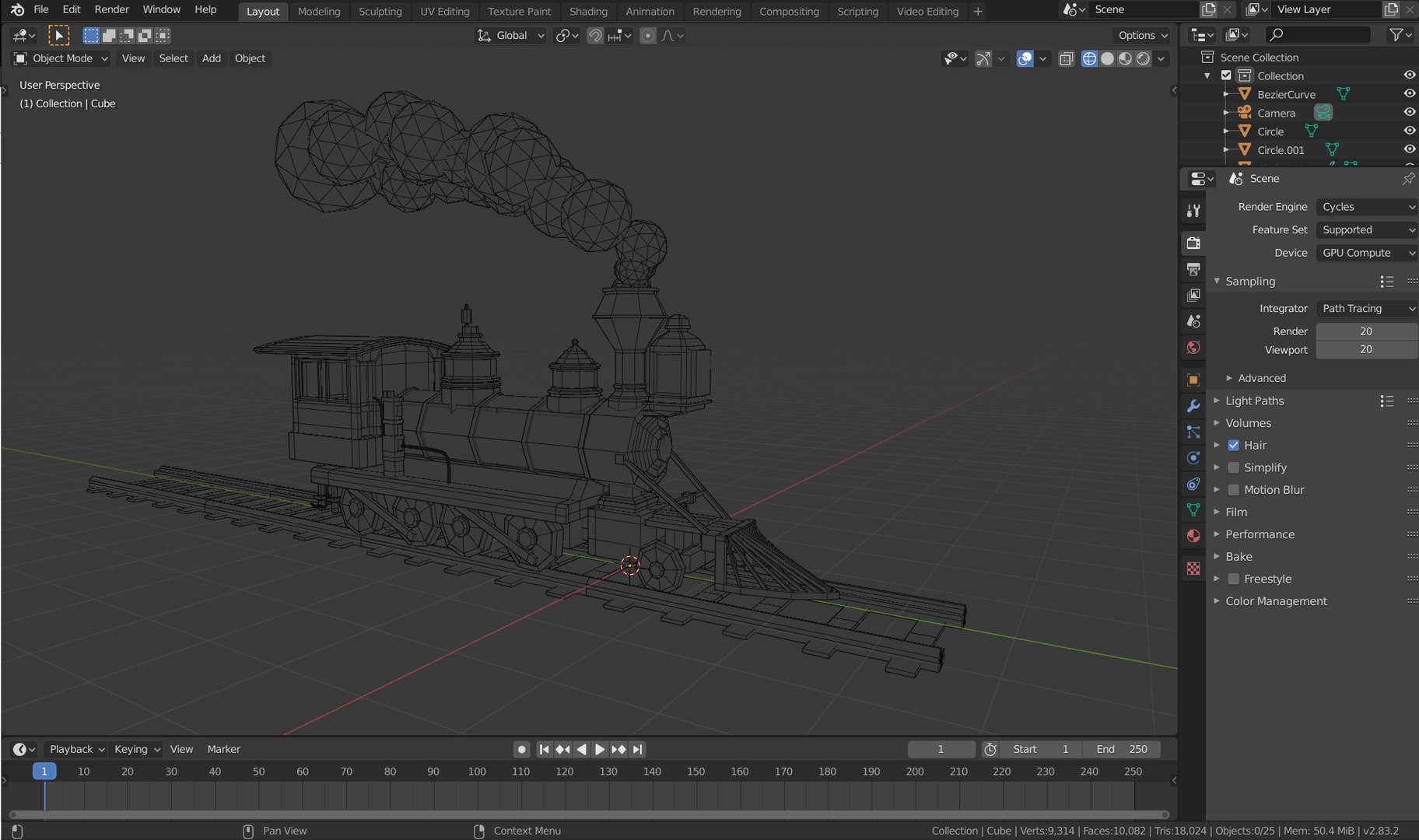 Train Blender Track 3D Model - TurboSquid 1595671