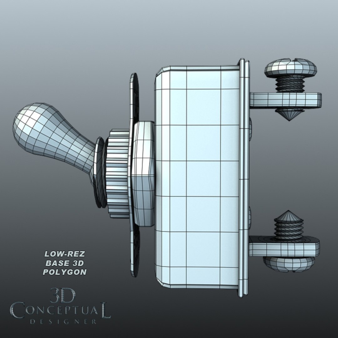 3d Vintage Toggle Switch Model