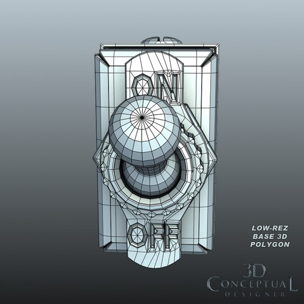 3d vintage toggle switch model