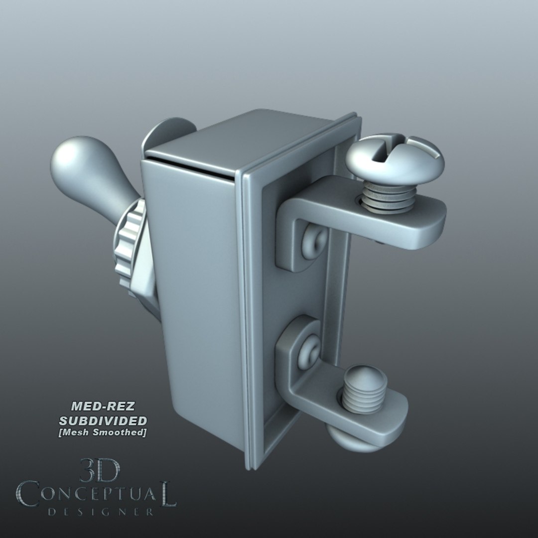 3d Vintage Toggle Switch Model