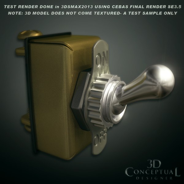 3d vintage toggle switch model