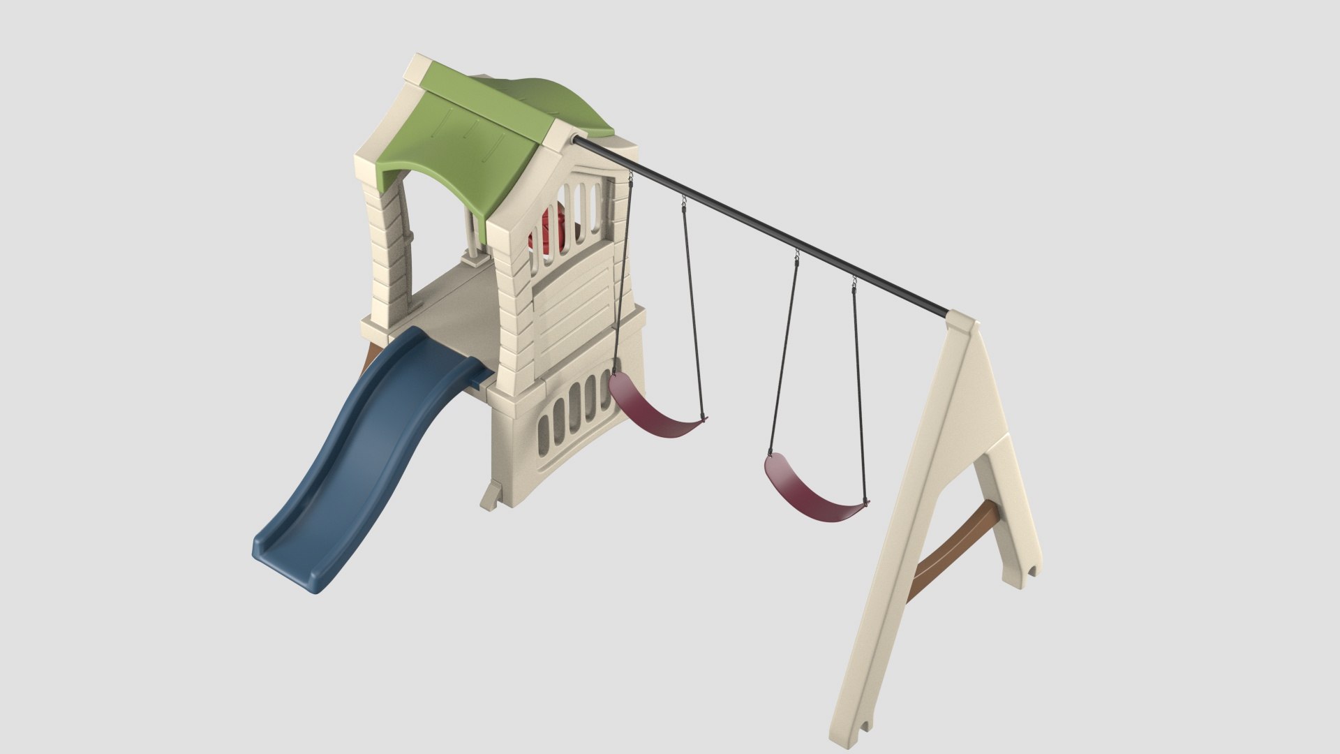 Step2 Kids Playset Playhouse With Swing And Slide 3D Model - TurboSquid ...