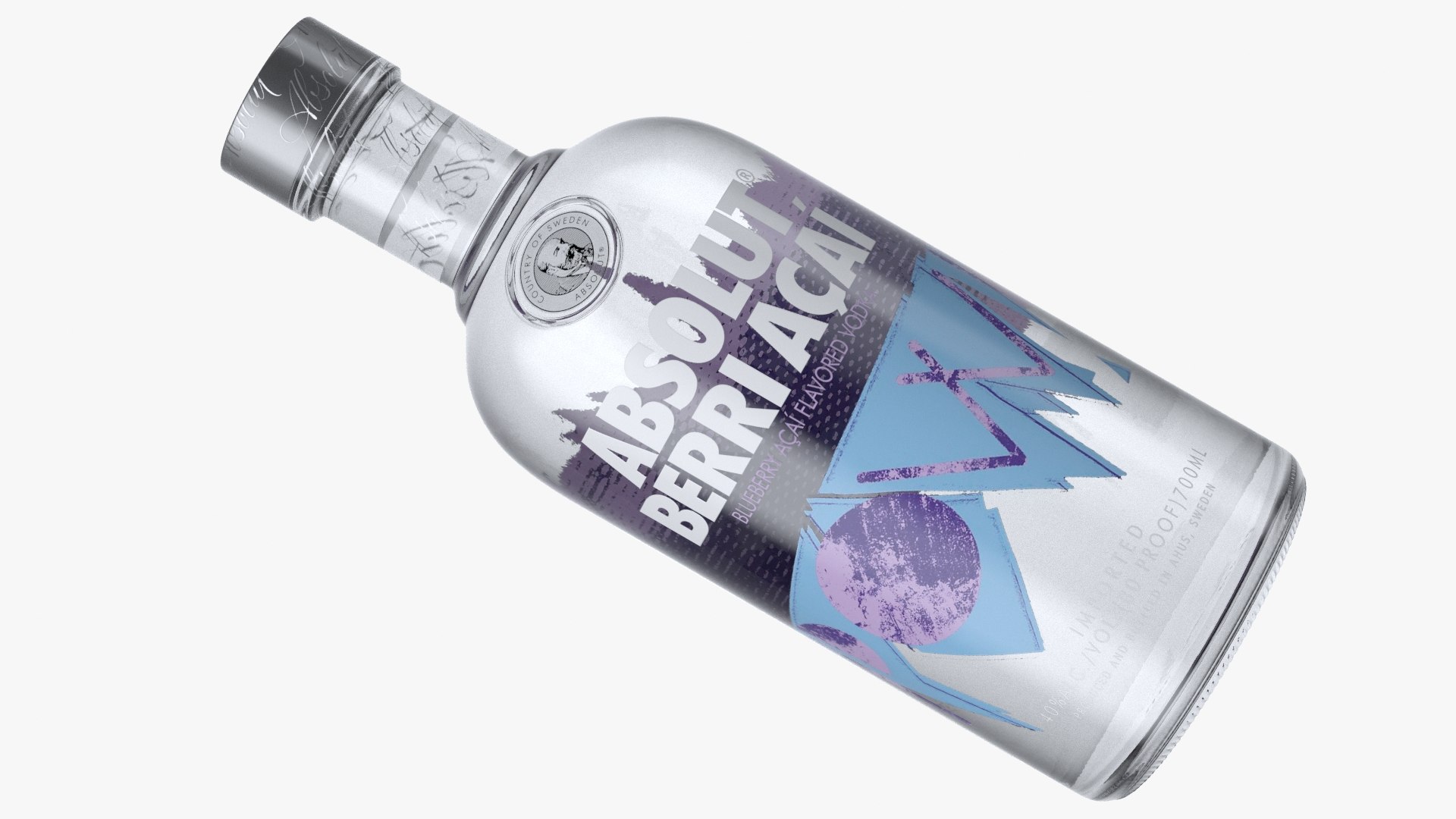 3D Absolut Berri Acai Vodka Bottle Model - TurboSquid 1477449