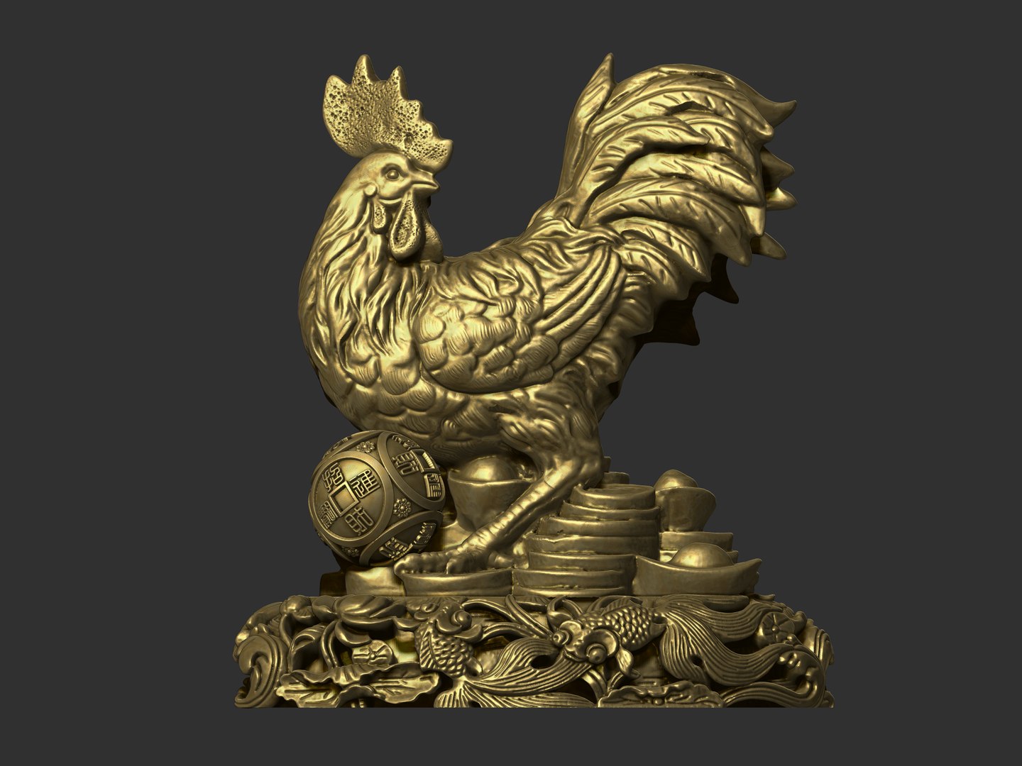 Rooster Sculpture 7 3D - TurboSquid 2044277