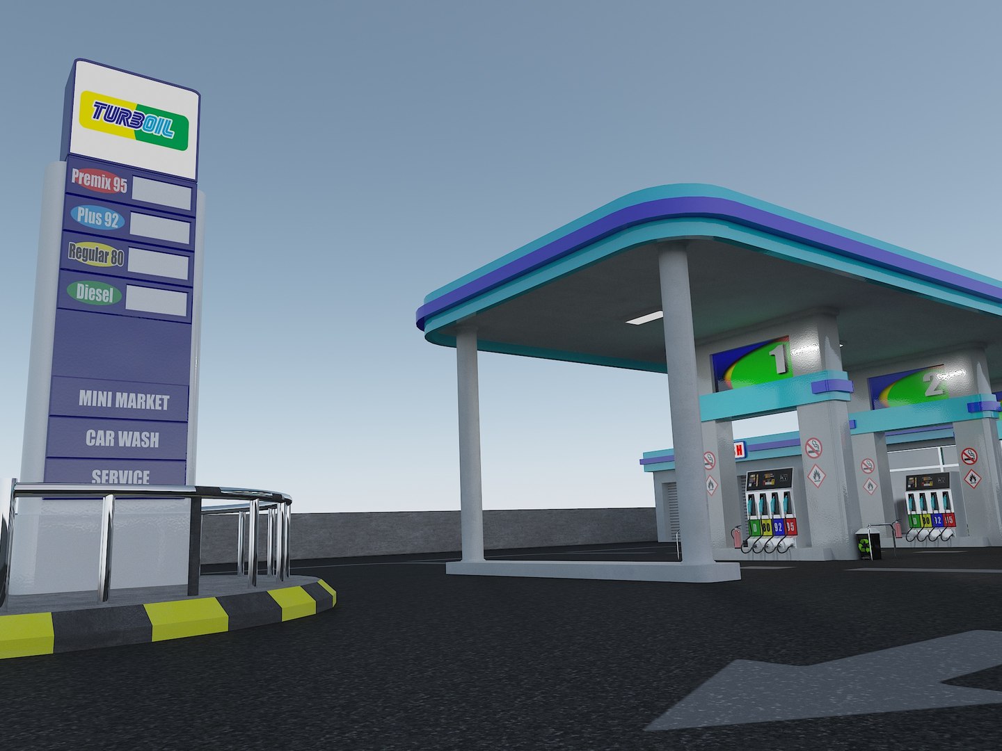 3D Model Gas Station 3D - TurboSquid 1950693