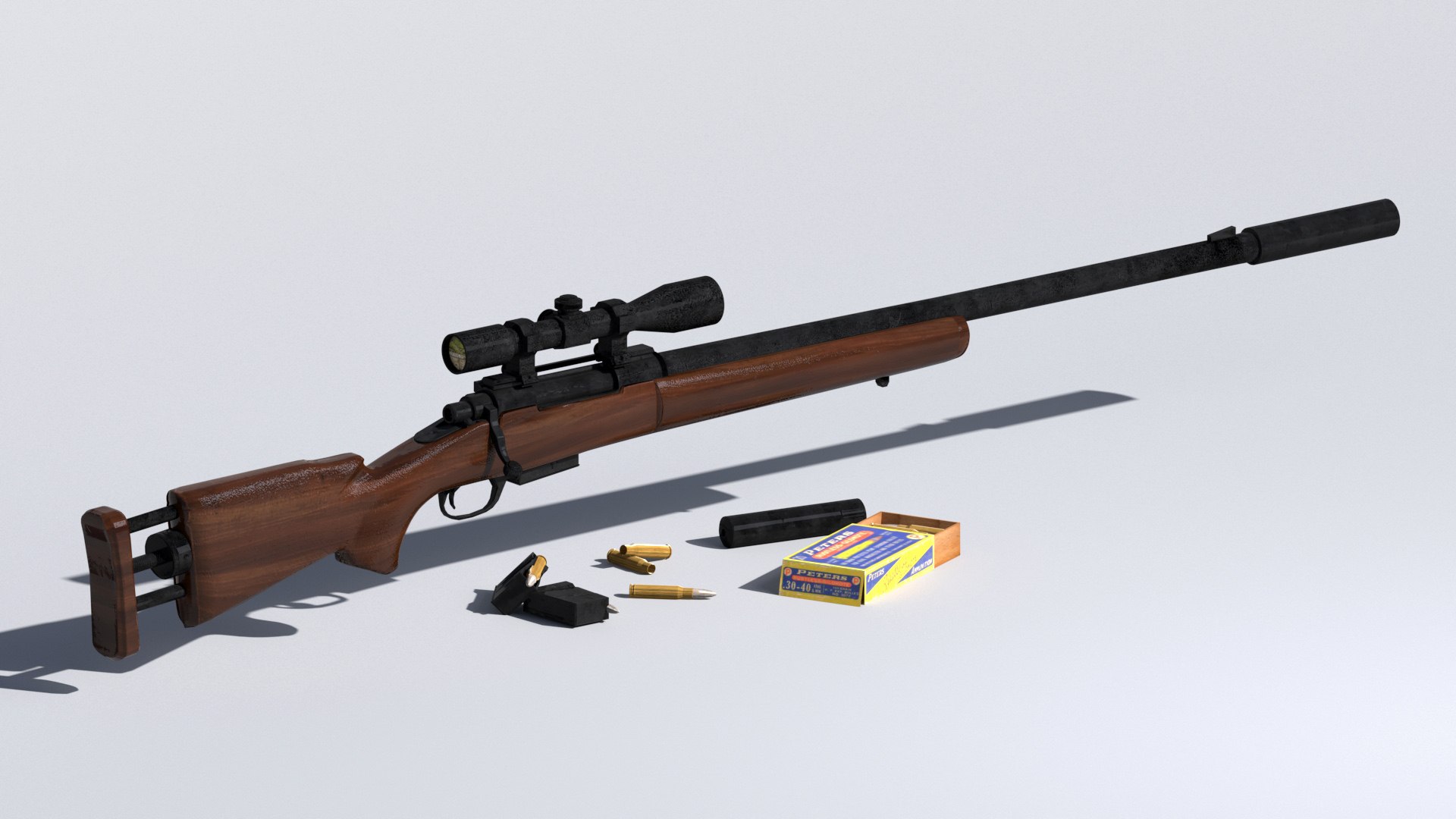 3D M24 Sniper Rifle Low-poly Model - TurboSquid 1372482