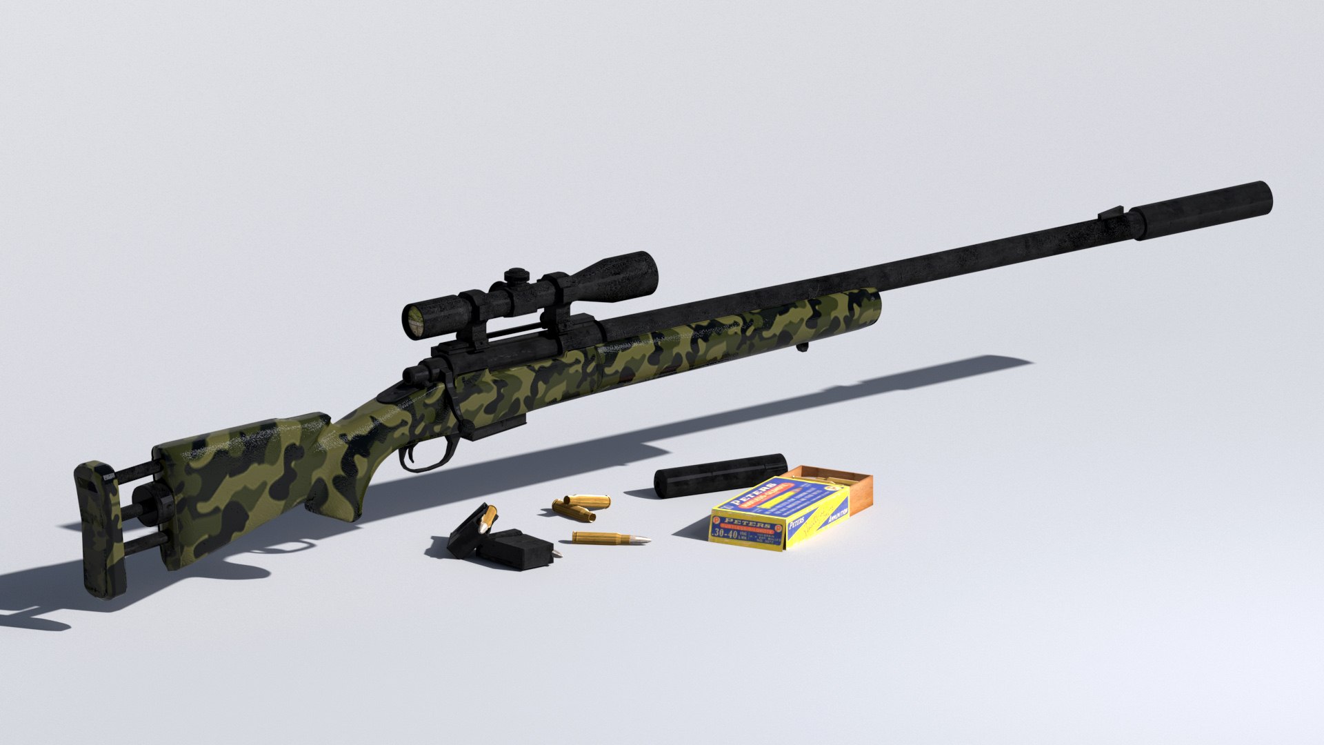 3D M24 Sniper Rifle Low-poly Model - TurboSquid 1372482