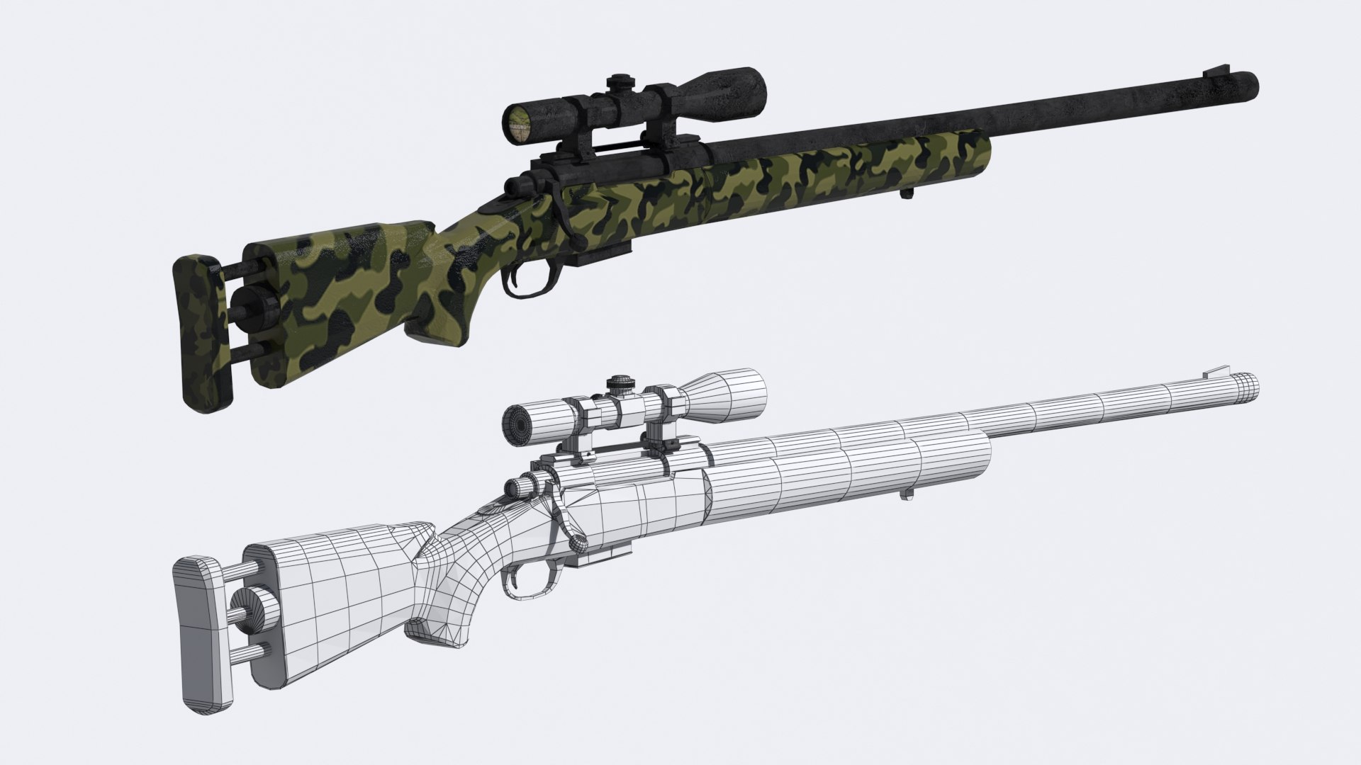 3D M24 Sniper Rifle Low-poly Model - TurboSquid 1372482