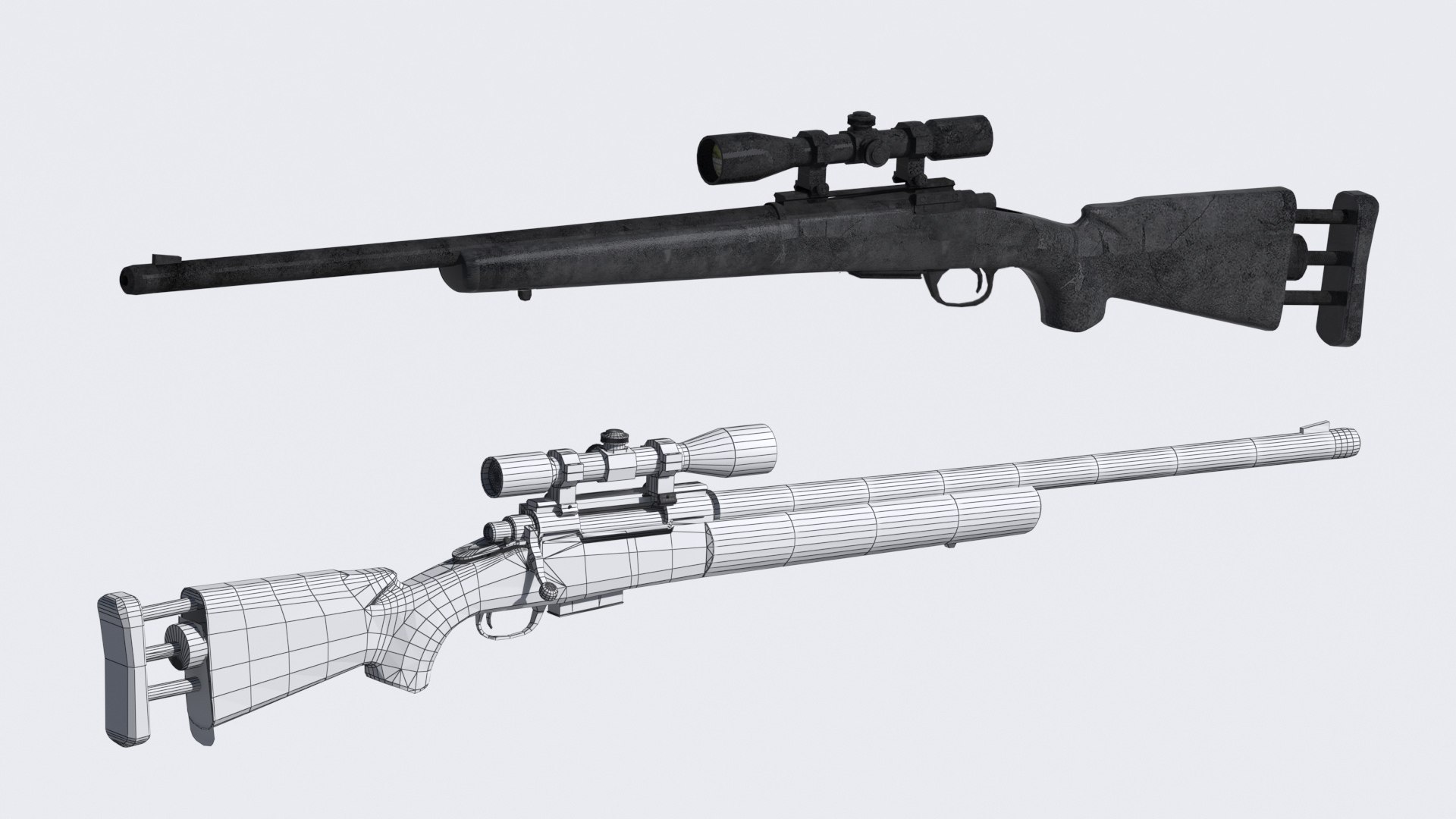 3D M24 Sniper Rifle Low-poly Model - TurboSquid 1372482