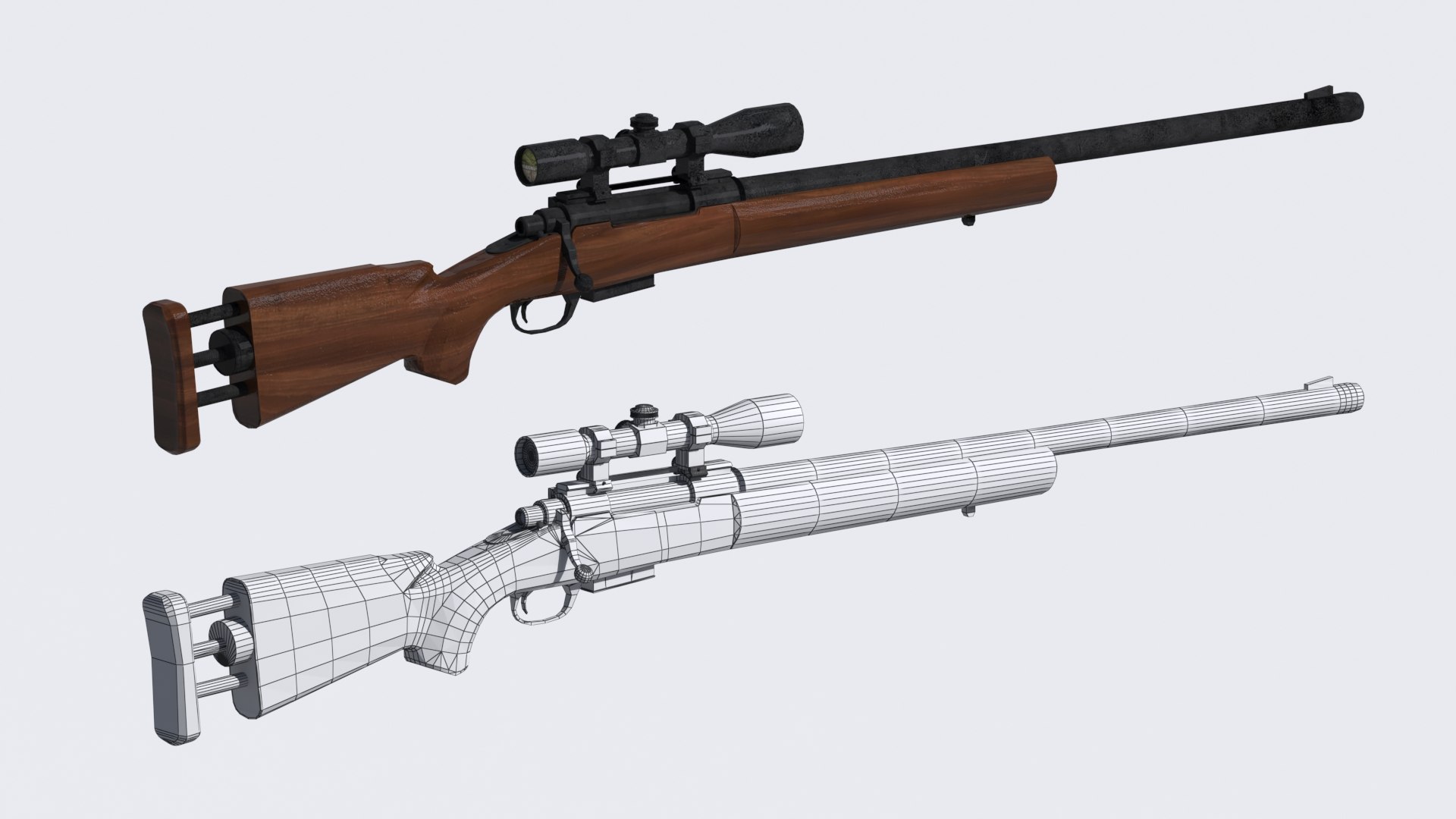 3D M24 Sniper Rifle Low-poly Model - TurboSquid 1372482