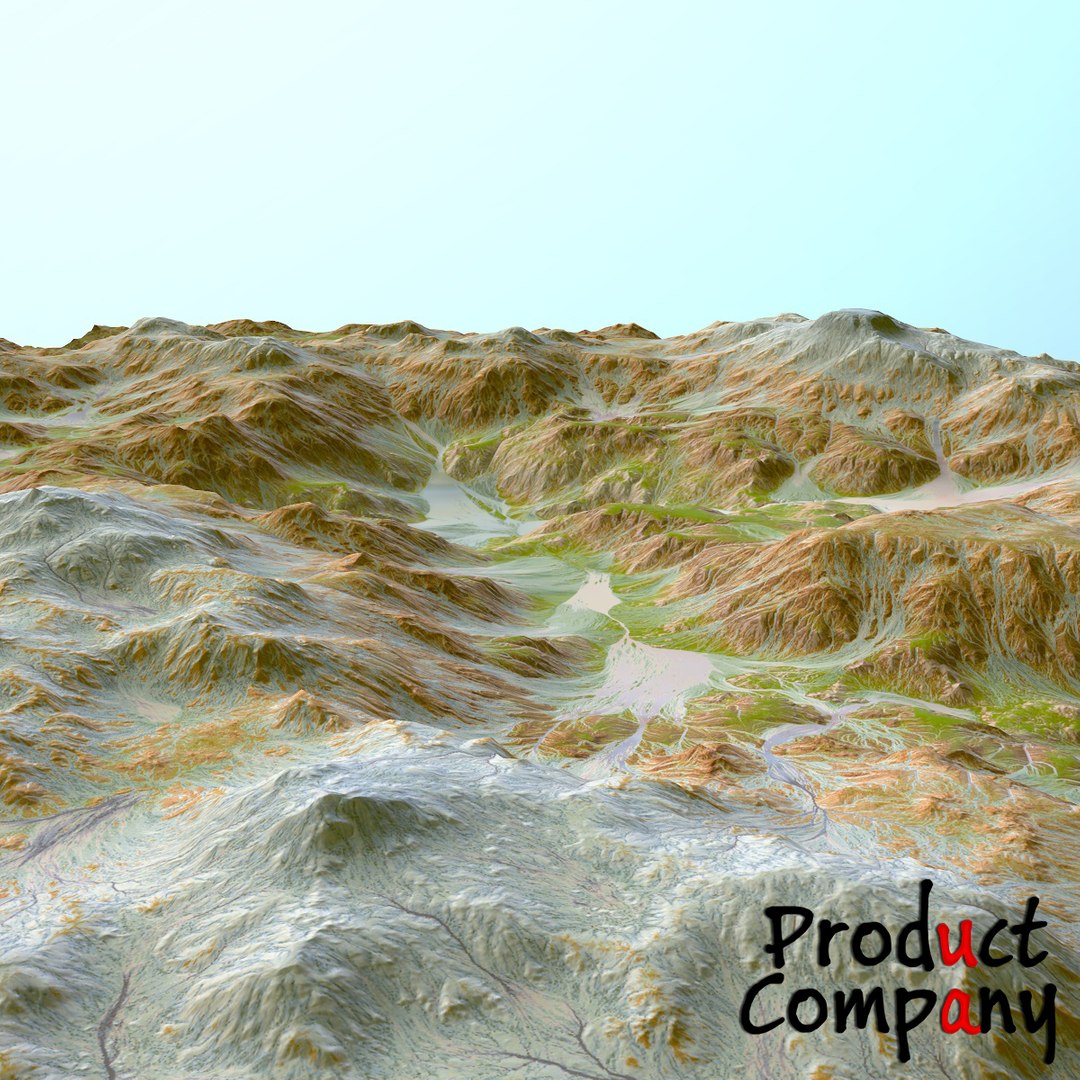 3d hills cliffs terrain model