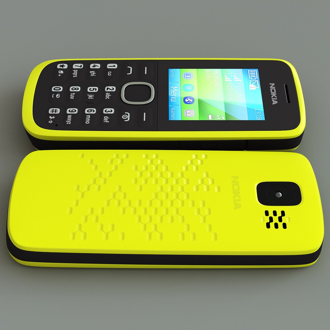 3d Model Yellow Nokia 110 Cellphone