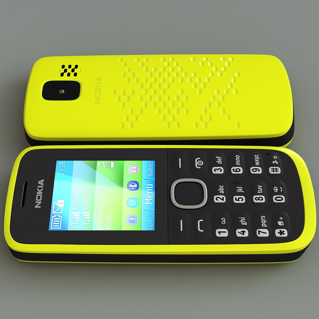 3d Model Yellow Nokia 110 Cellphone