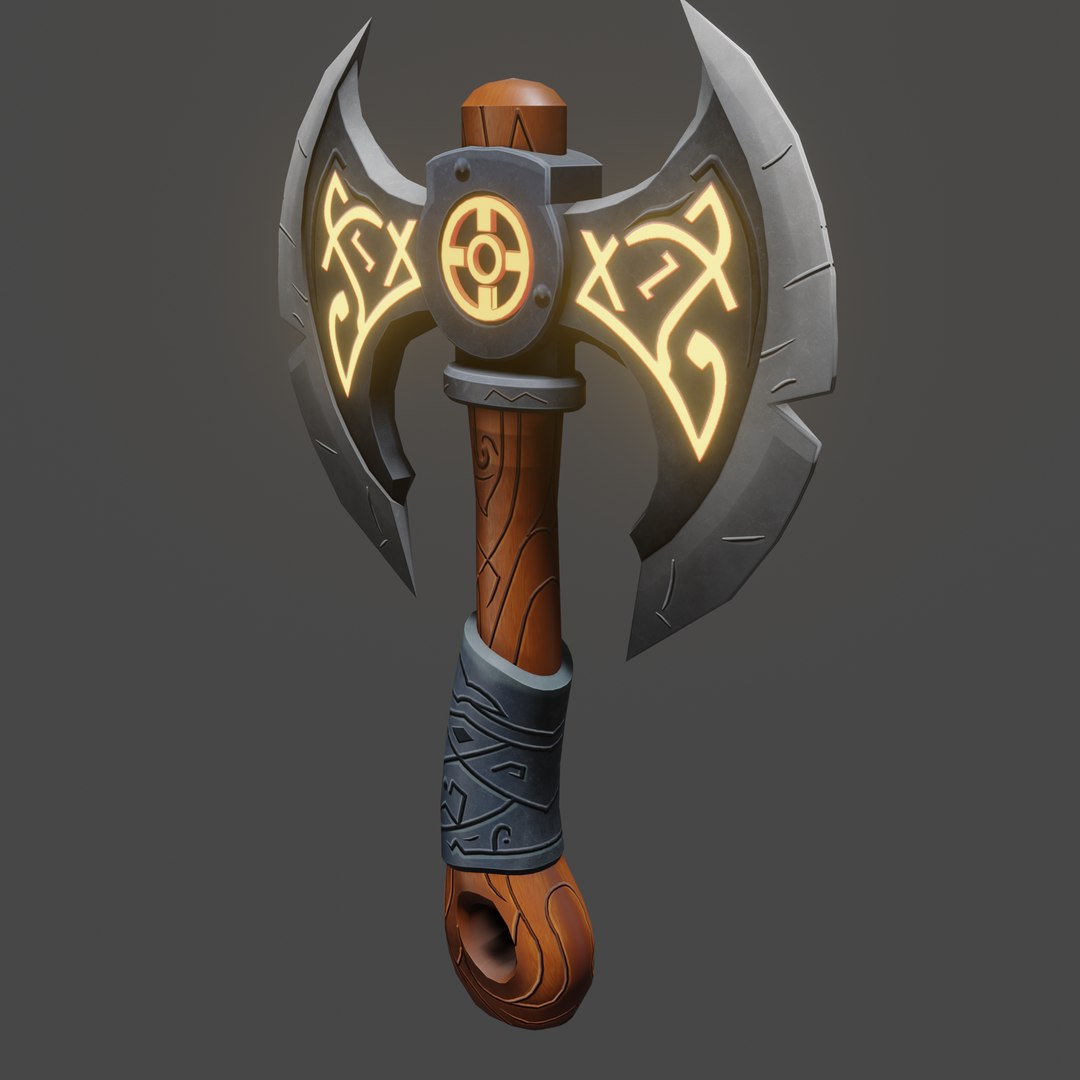 Stylized Fantasy Axe Model - TurboSquid 2285262