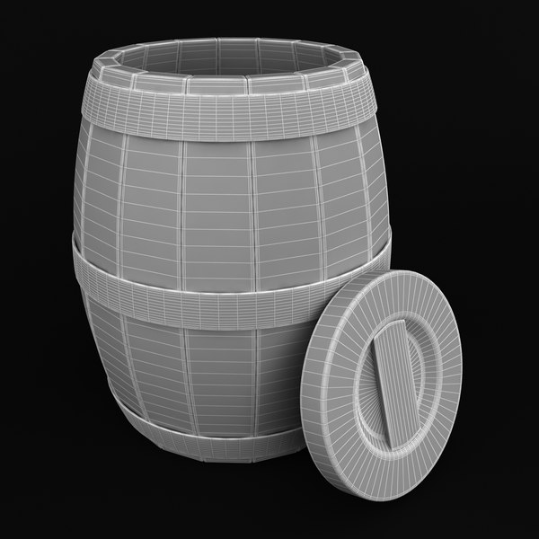 wooden barrel wood 3d fbx