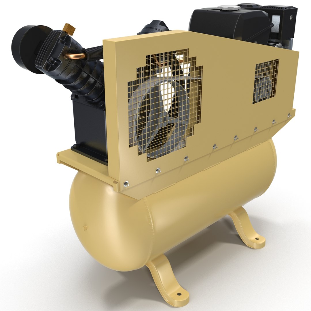 Piston Air Compressor Modeled 3d Max