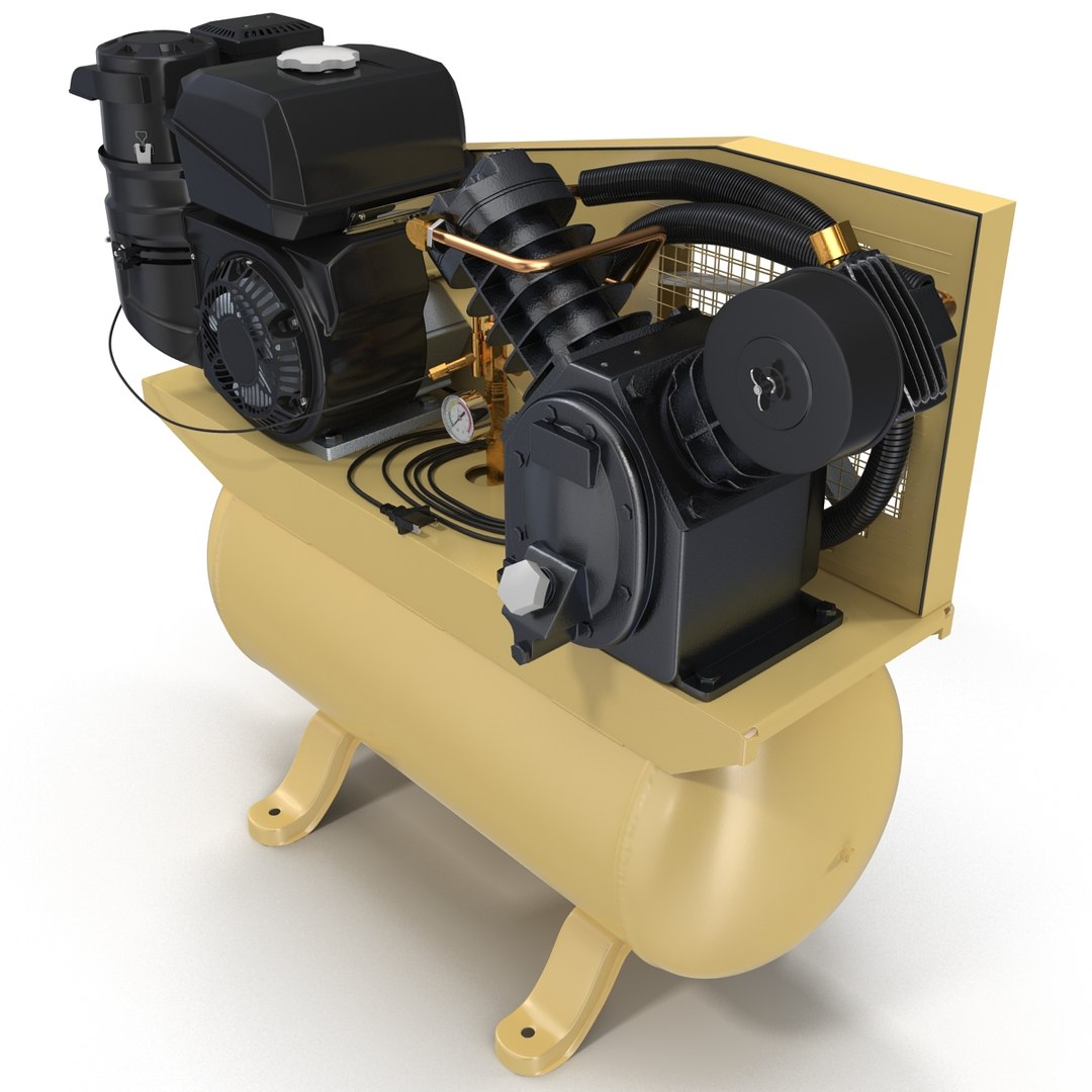 Piston Air Compressor Modeled 3d Max