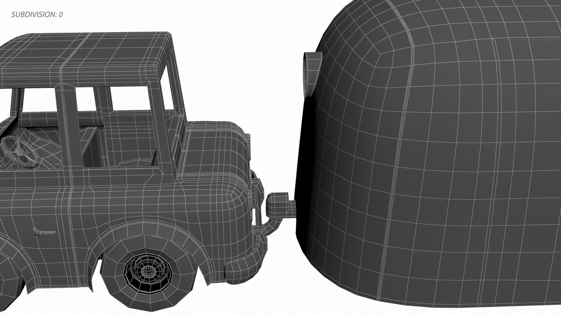 City Dweller Cartoon Car With Airstream Caravan Model - TurboSquid 1723545