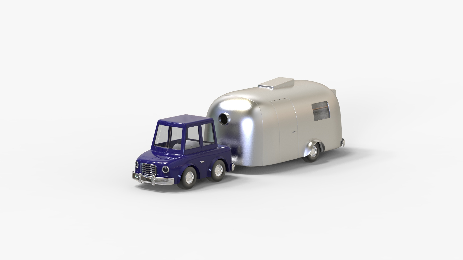 City Dweller Cartoon Car With Airstream Caravan Model - TurboSquid 1723545