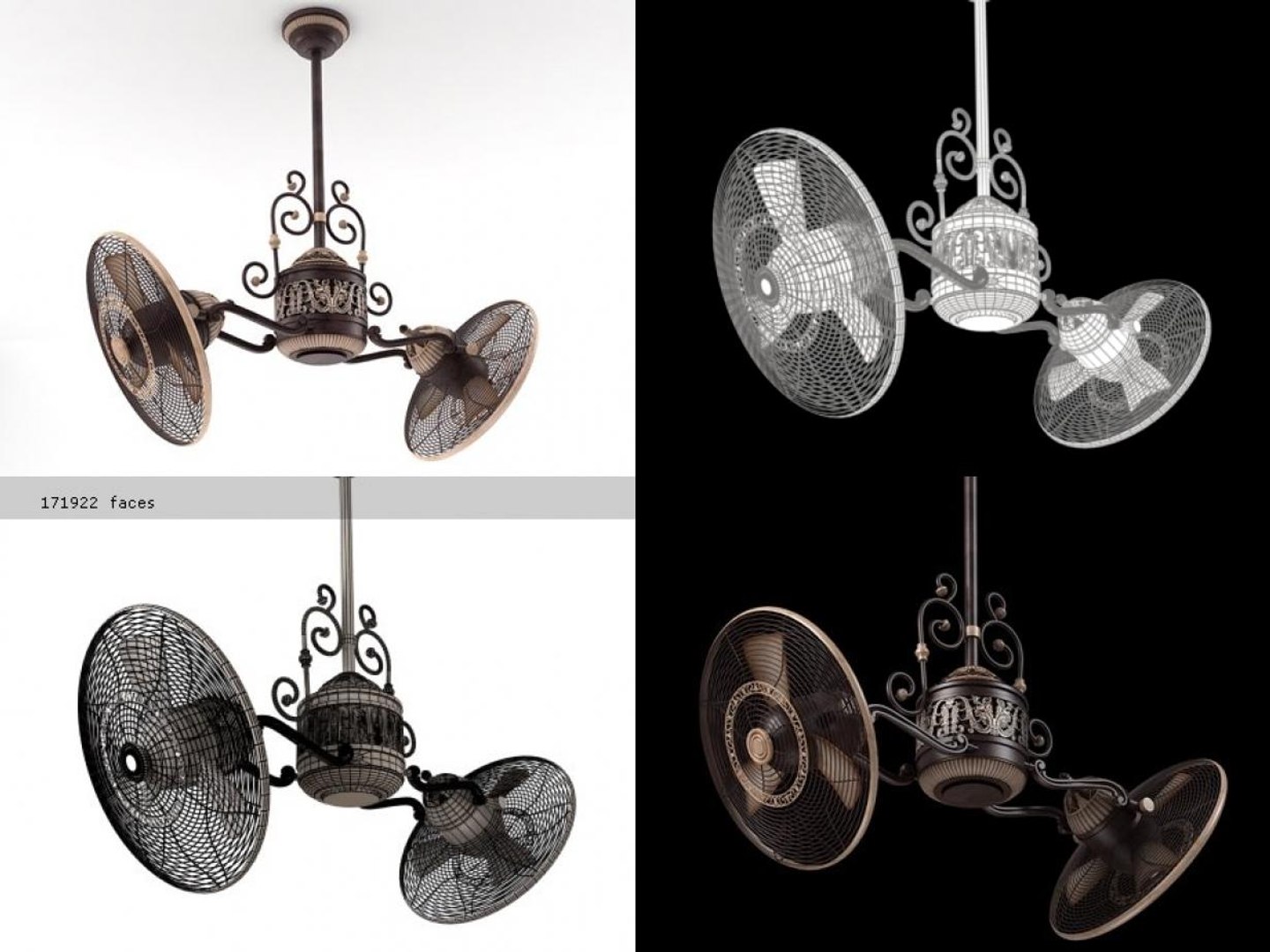 Free gyro ceiling fan f502-bcw 3D model - TurboSquid 1172893