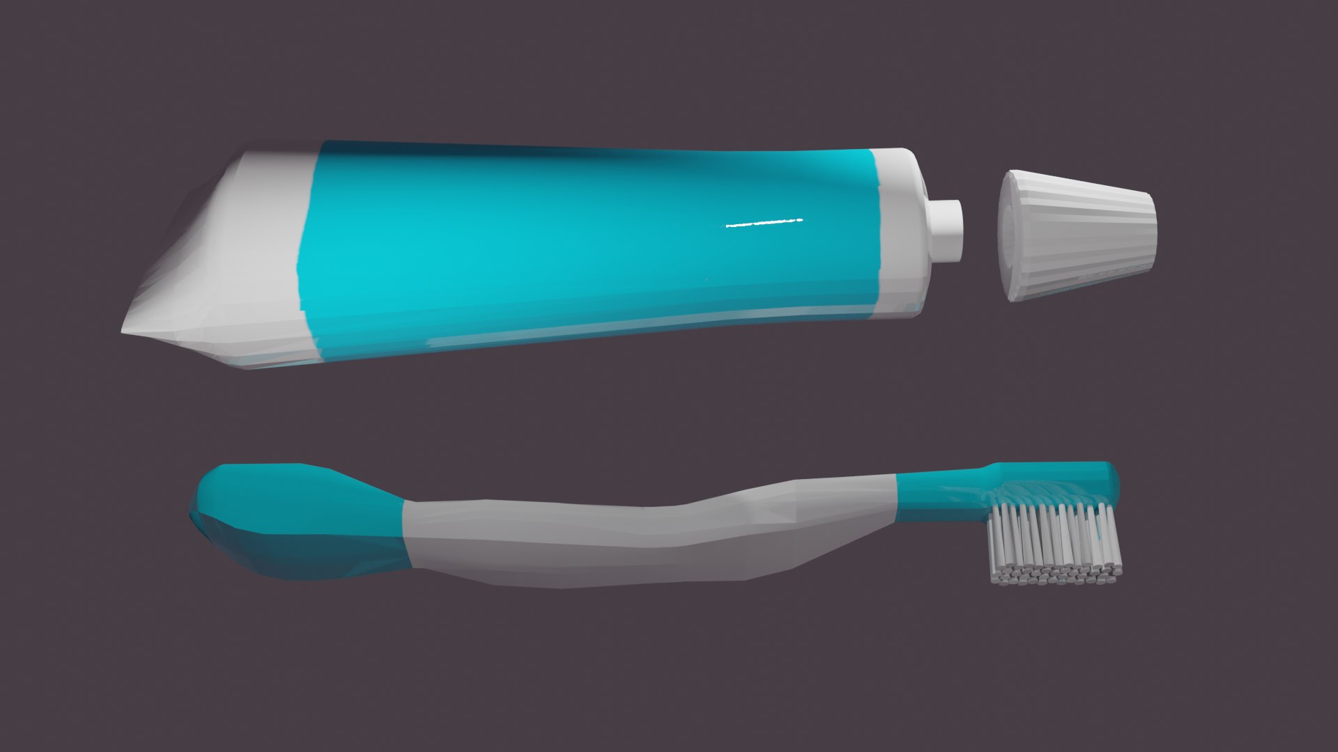 3D Model Toothbrush And Toothpaste - TurboSquid 2110761
