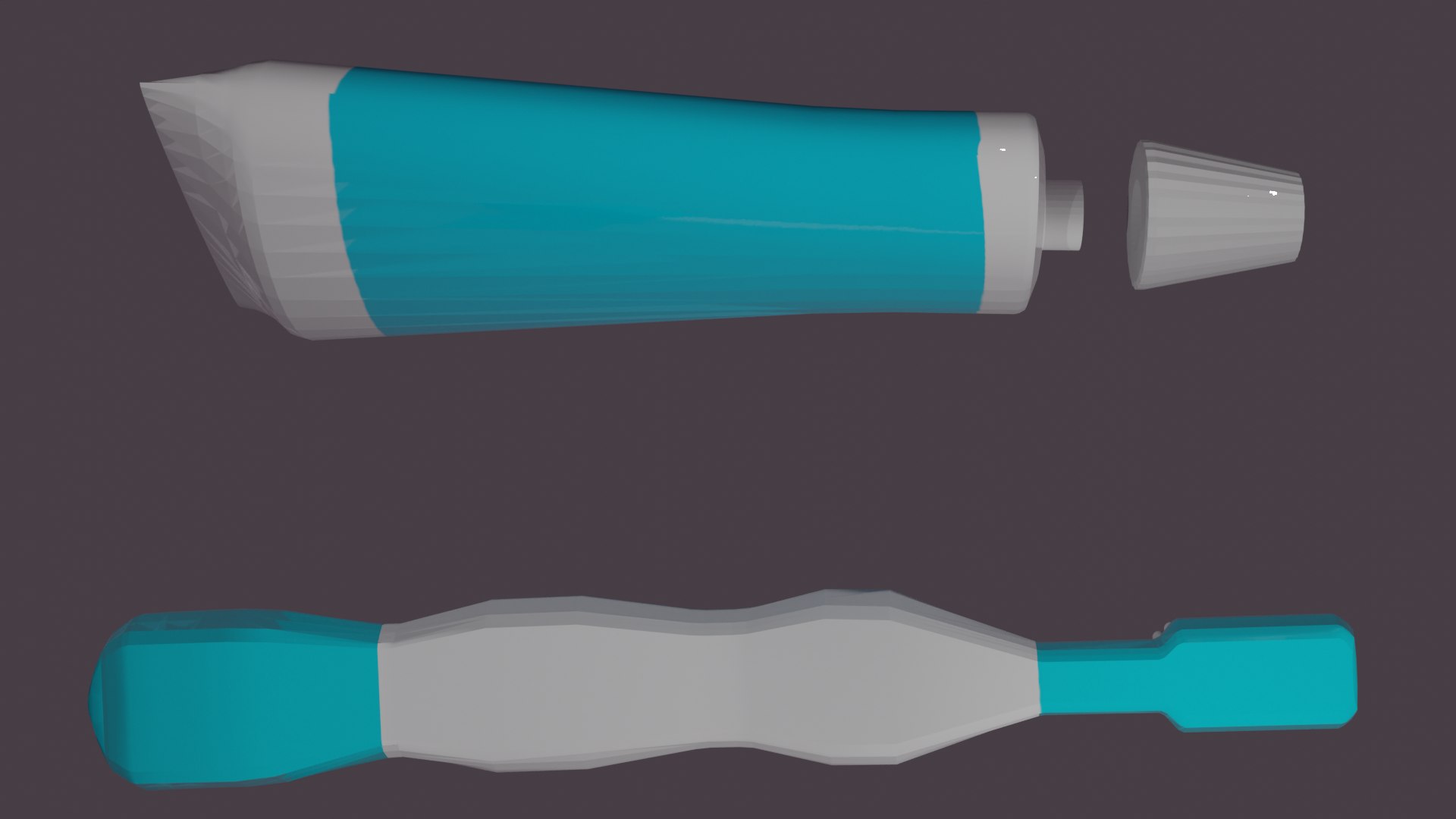 3D Model Toothbrush And Toothpaste - TurboSquid 2110761