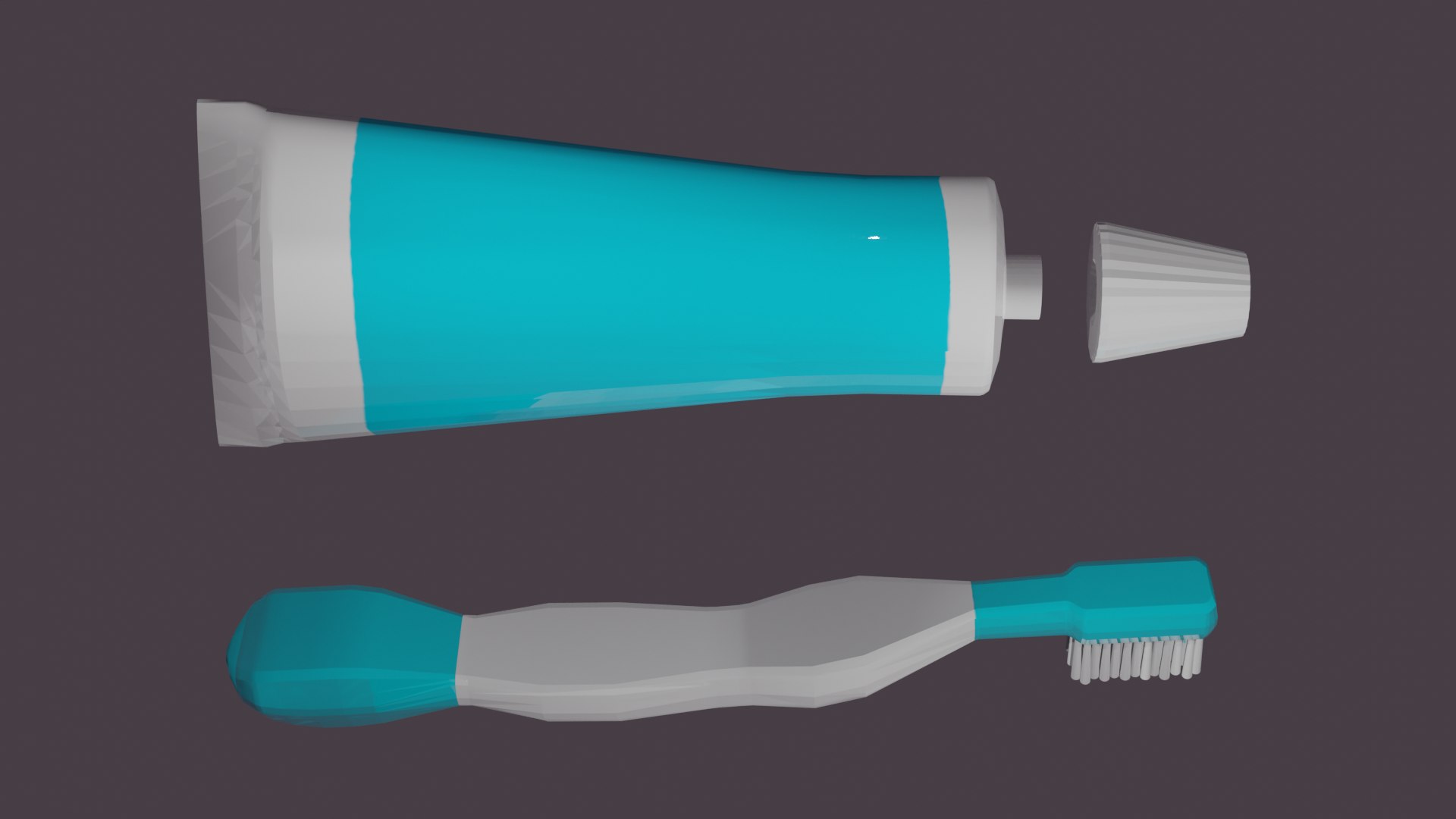 3D Model Toothbrush And Toothpaste - TurboSquid 2110761