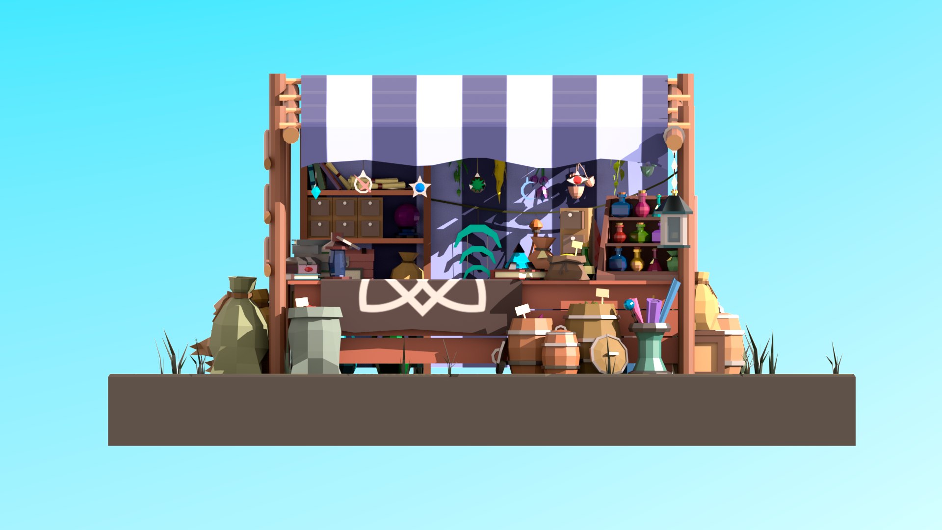 3D Low-poly Magic Items Stall - TurboSquid 1771227