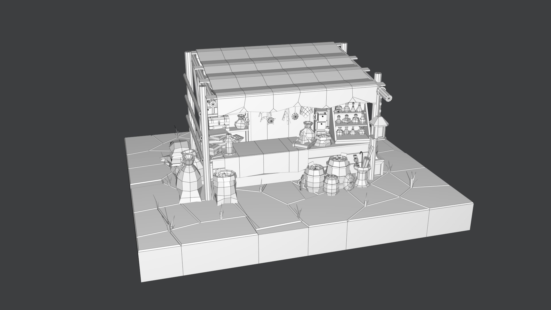 3D Low-poly Magic Items Stall - TurboSquid 1771227