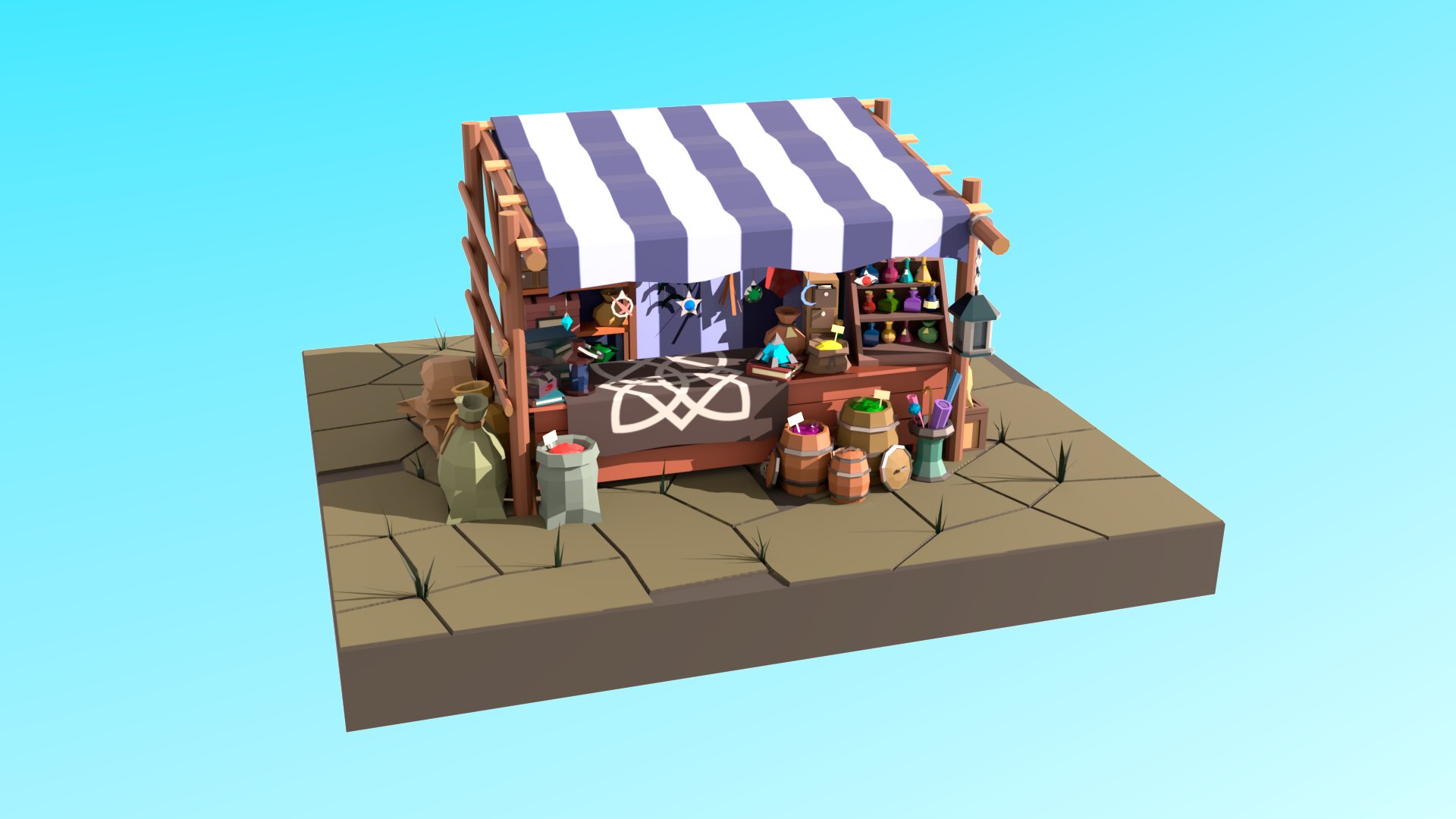 3D Low-poly Magic Items Stall - TurboSquid 1771227