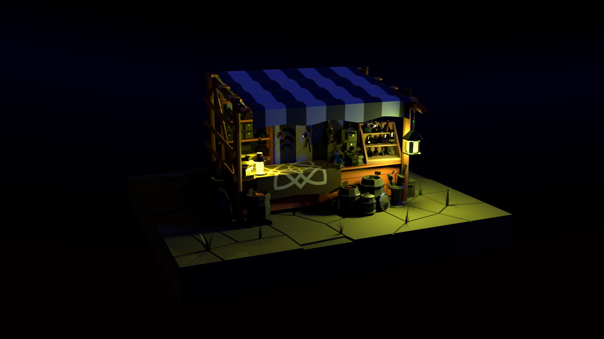 3D Low-poly Magic Items Stall - TurboSquid 1771227