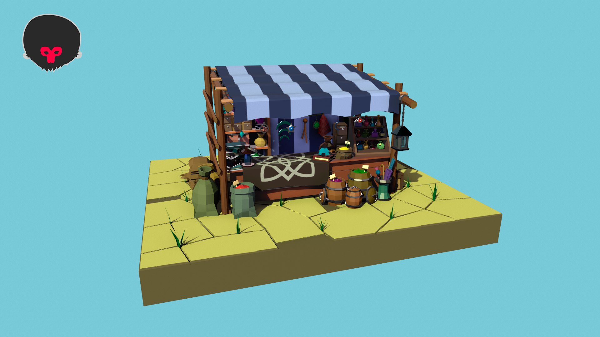 3D Low-poly Magic Items Stall - TurboSquid 1771227