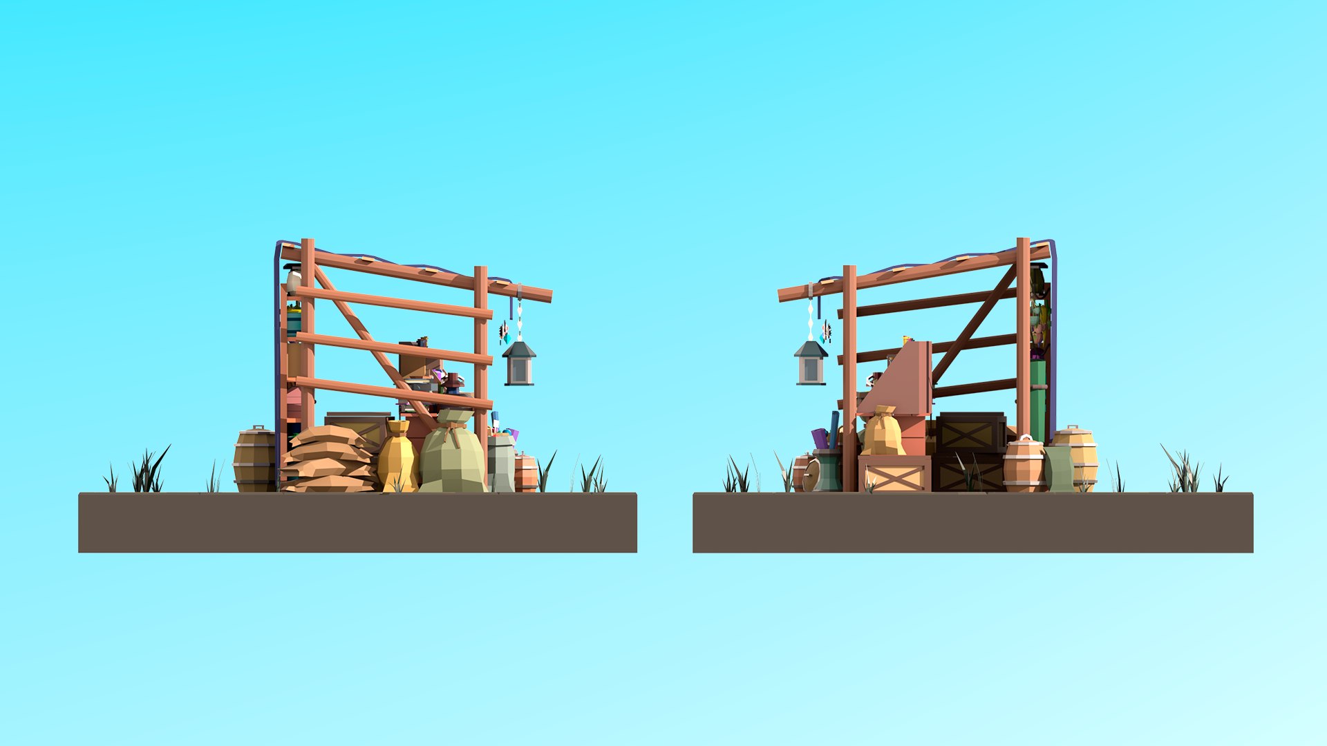 3D Low-poly Magic Items Stall - TurboSquid 1771227