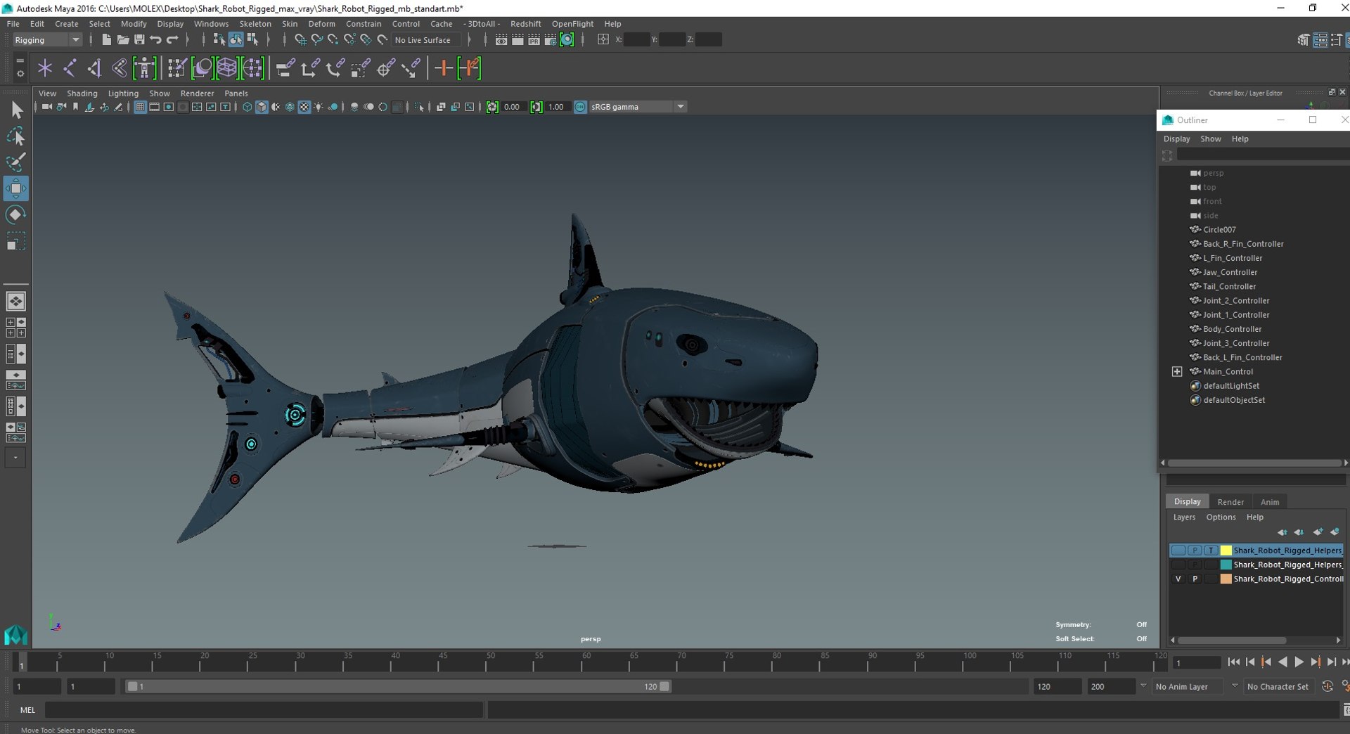 3D Model Shark Robot Rigged For Maya - TurboSquid 2212791
