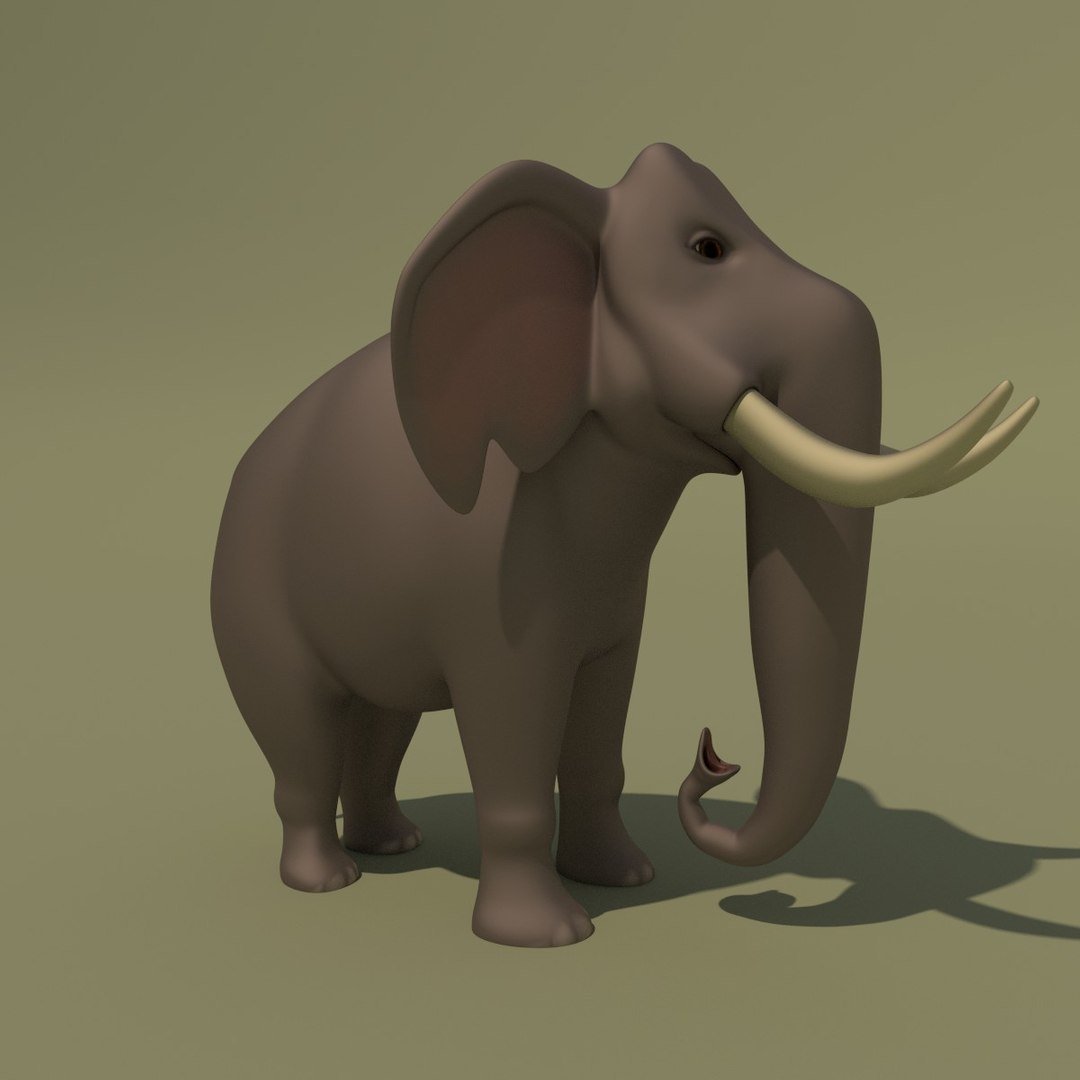 elephant cartoon 3d model
