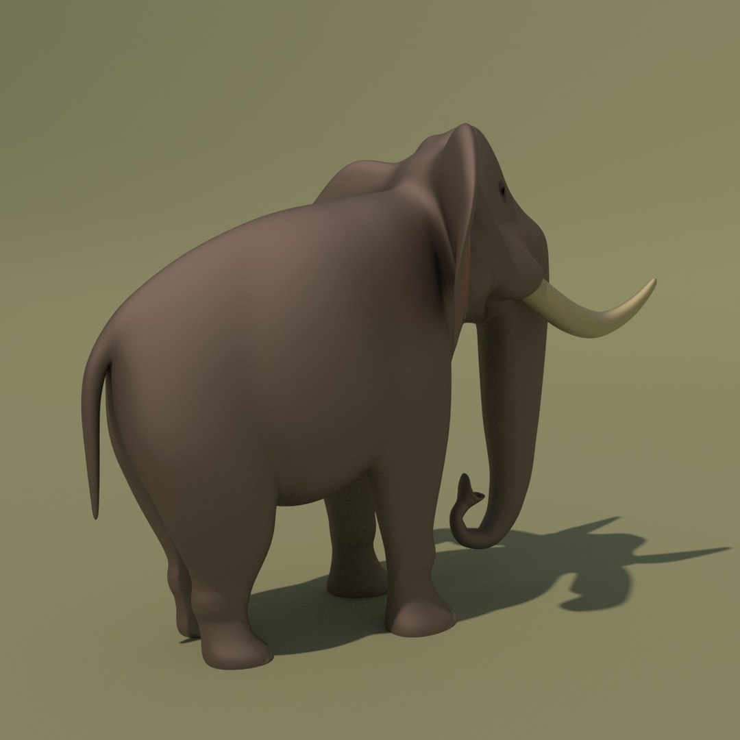 elephant cartoon 3d model