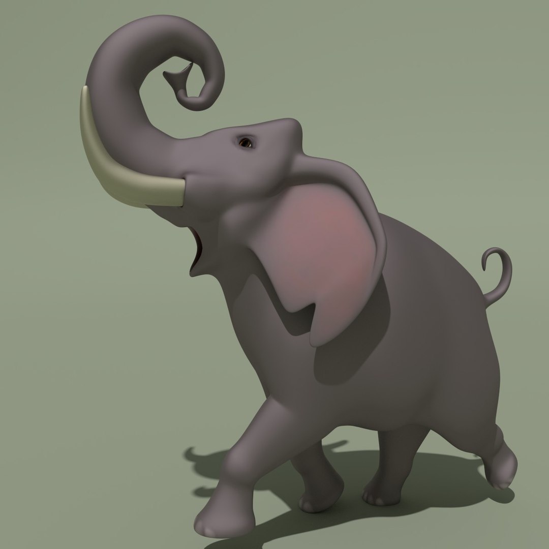 elephant cartoon 3d model