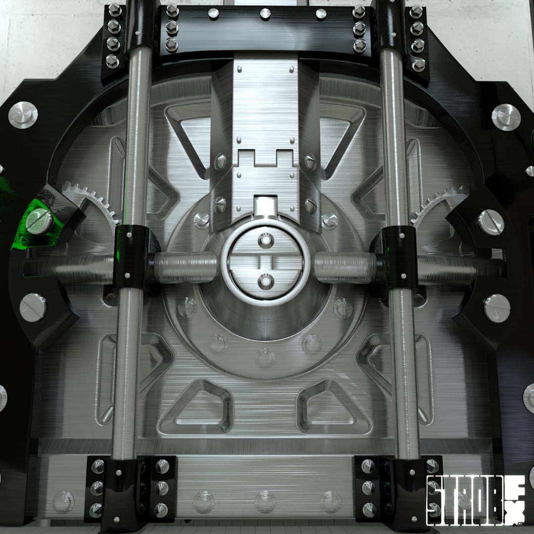 animation vault door rigged 3d x