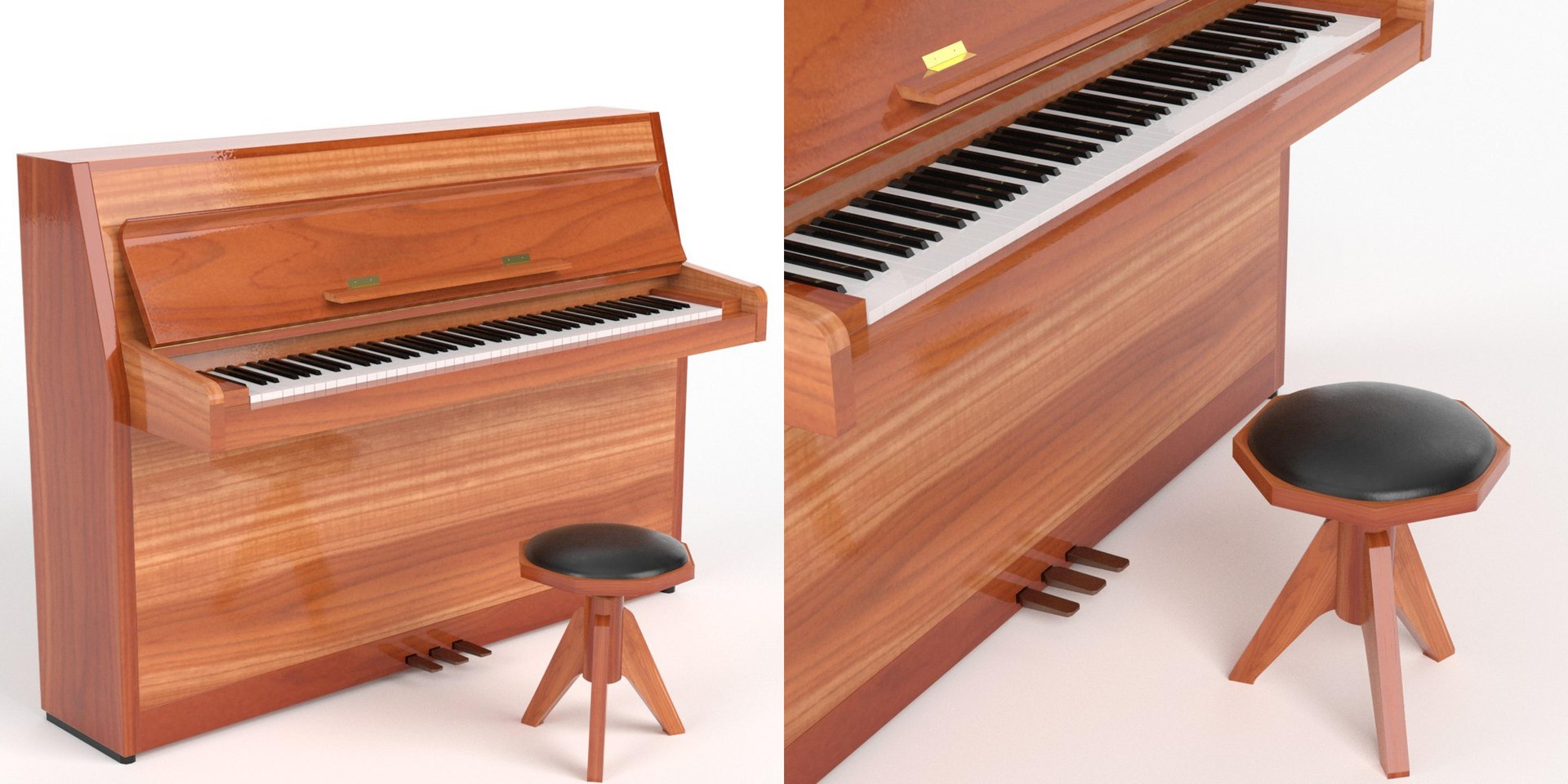 Open Vertical Piano 3D Model - TurboSquid 1331684